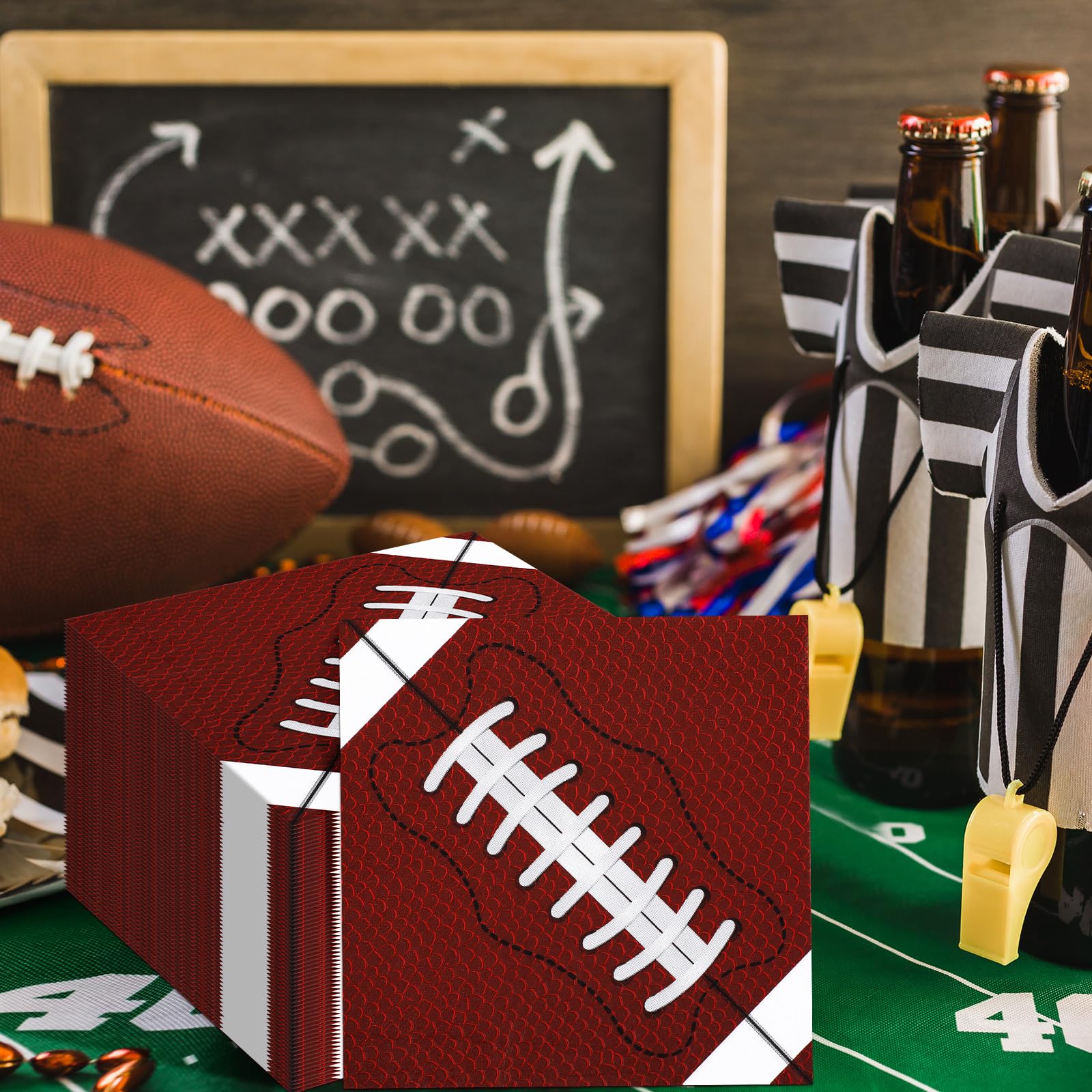 Party Decorations 100-Pack Football Party Napkins - Disposable Tailgate ...