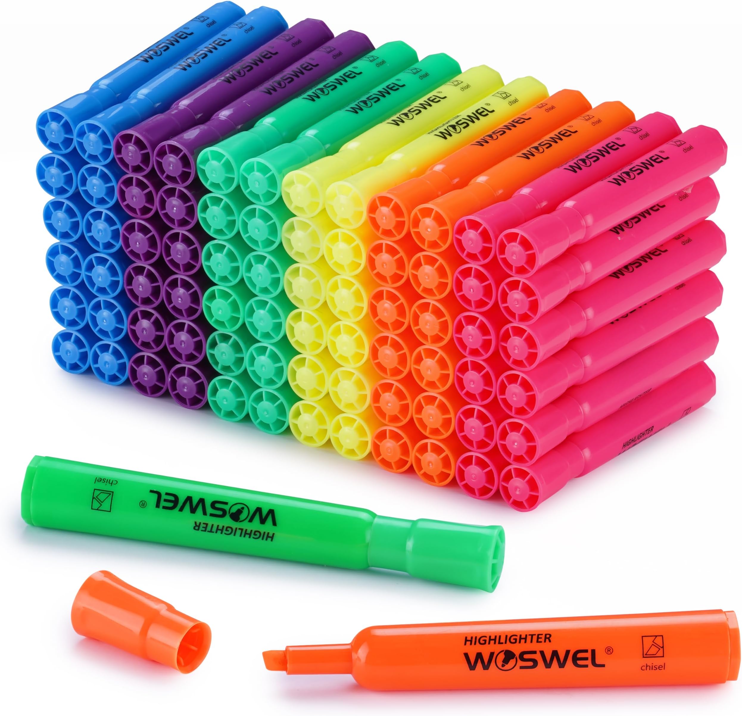 Amazon.com : WOSWEL Highlighters Bulk, 72 Pack Tank Style Highlighters ...