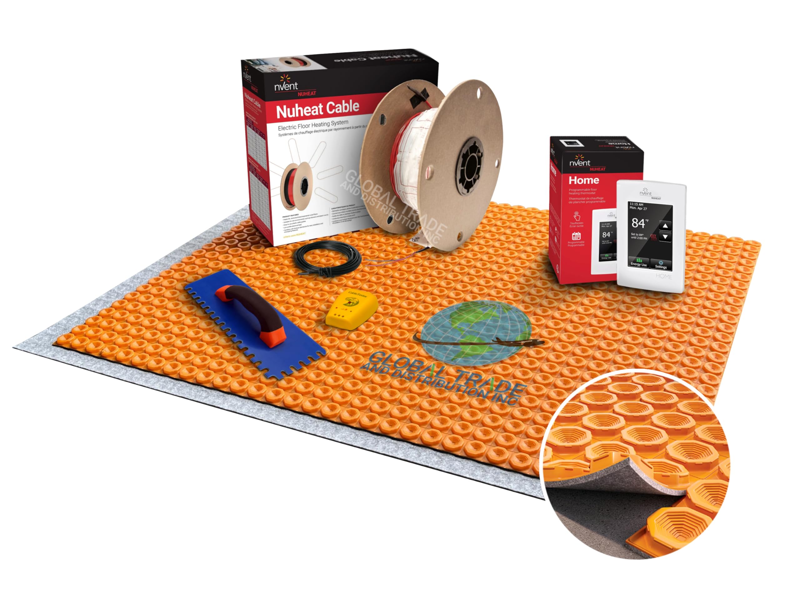Nuheat nVent Home Radiant Floor Heating Kit 50 Sq Ft 120V with Duo Heat ...