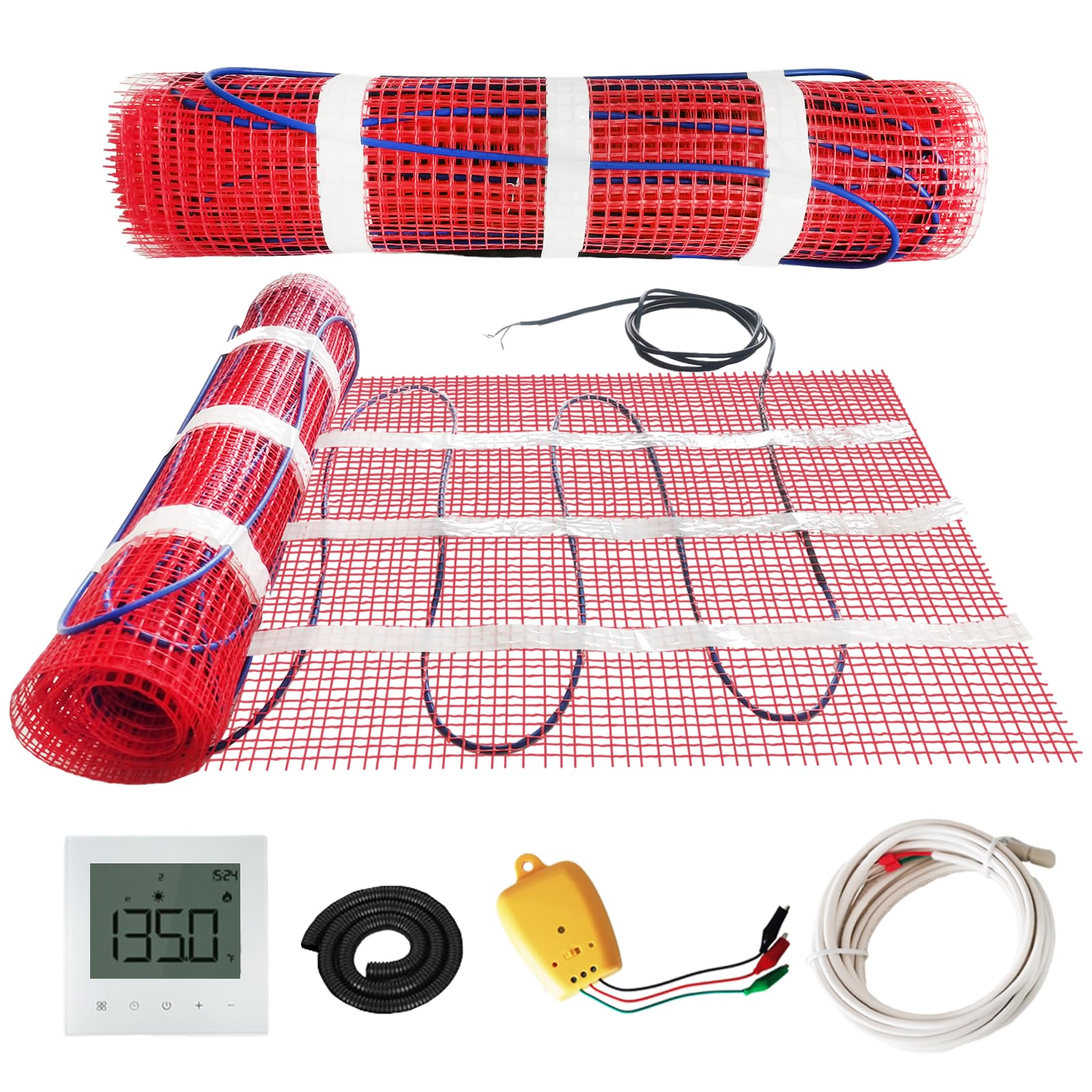 Tacsal 20 Sqft Electric Radiant Self-Adhesive Floor Heat Heating System ...