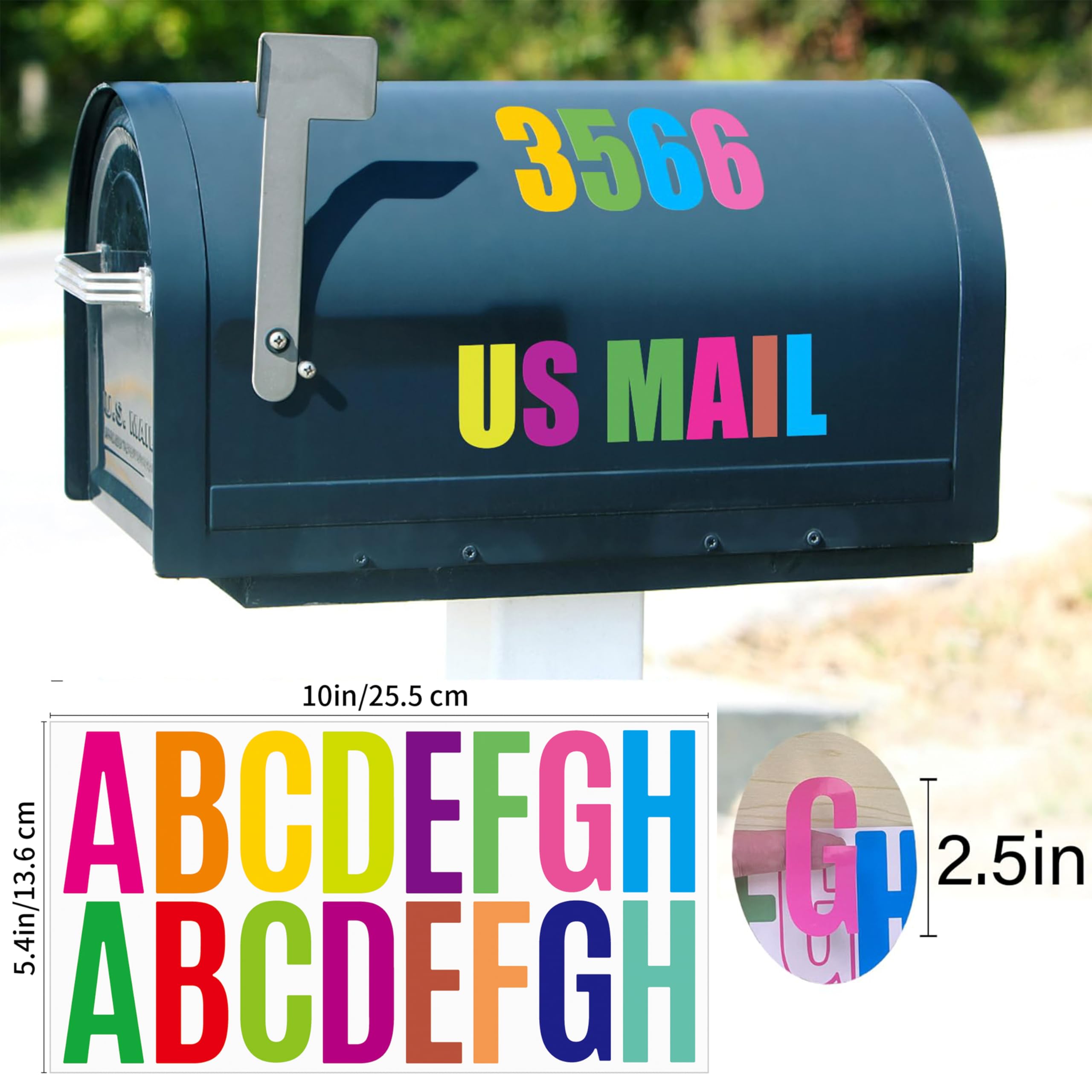 Snapklik.com : 24 Sheets Colorful Outdoor Letter Stickers Large, 2.5 ...