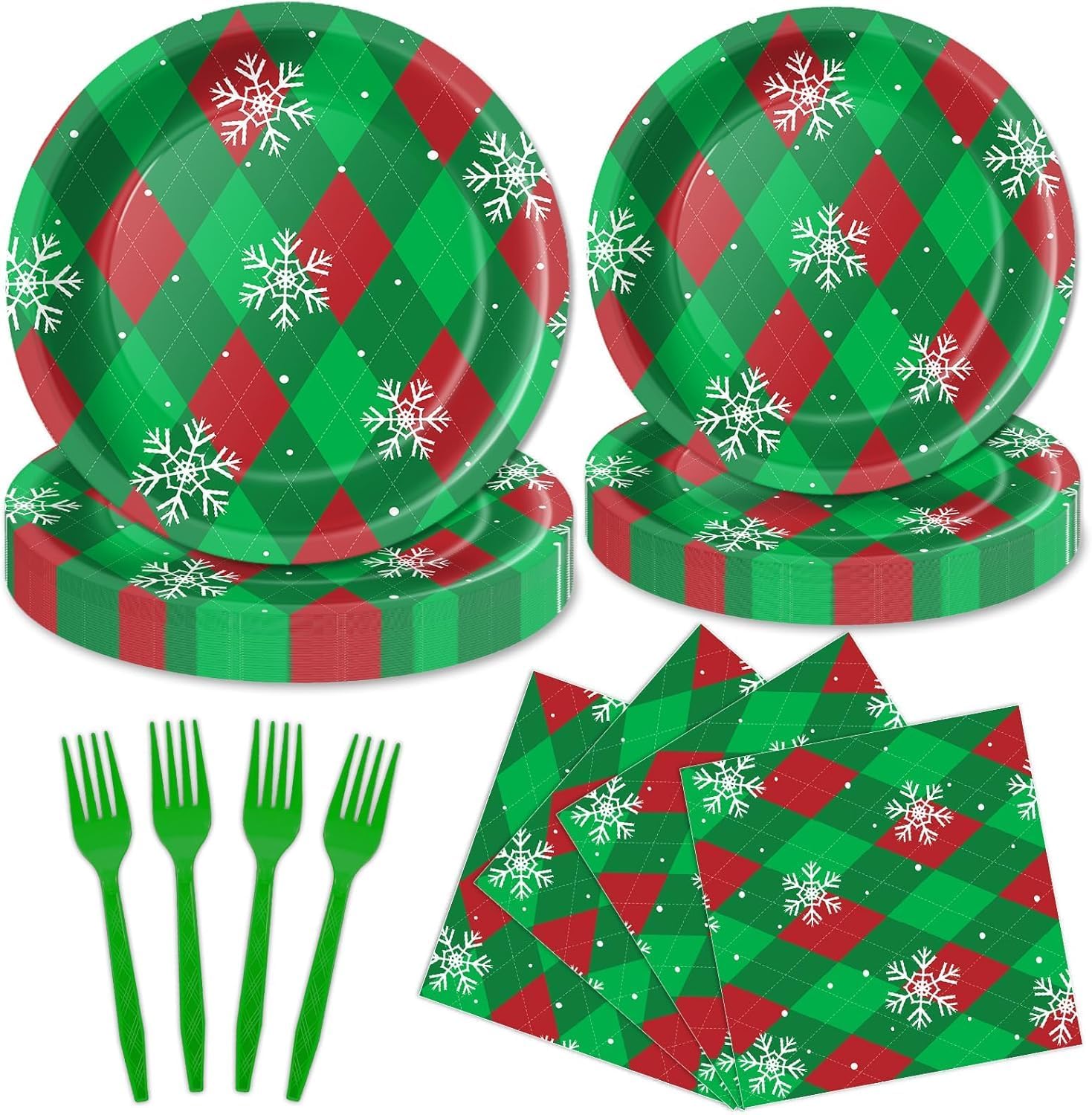Amazon.com: Christmas Party Decorations 41pcs Tableware Set Includes ...