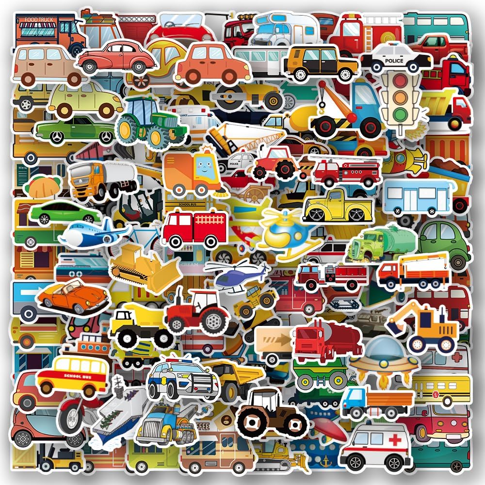 Amazon.com: 165 PCS Transportation Vehicle Truck Stickers for Kids Boy ...