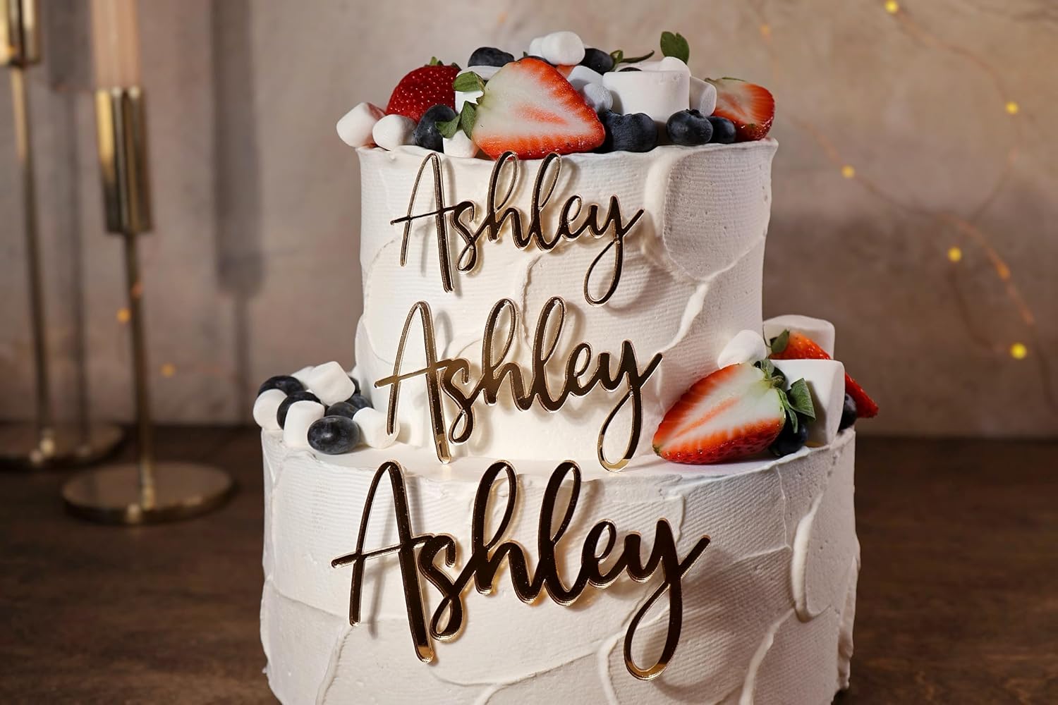 Amazon.com: Custom Cake Name Sign | Acrylic Cake Name Plaque ...