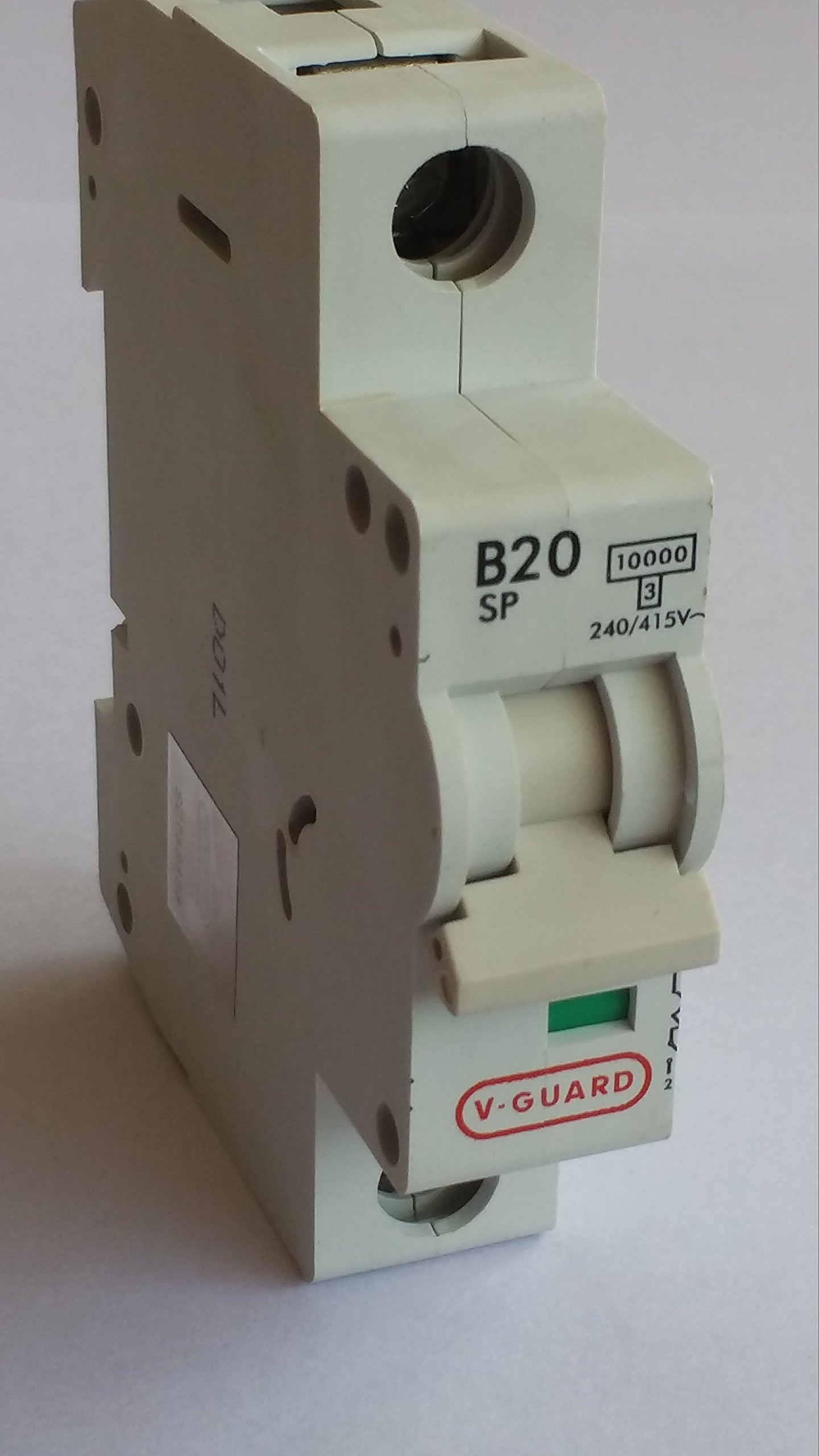 V-Guard 20A Single Pole 'B' Curve (MCB) Miniature Circuit Breaker (Pack ...