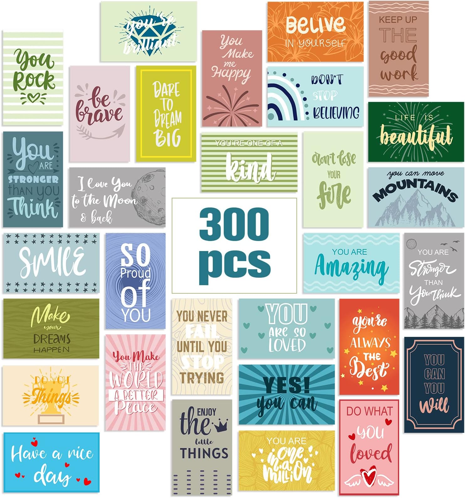 Amazon.com : Glenmal 300 Pcs Inspirational Cards Encouragement Mini ...