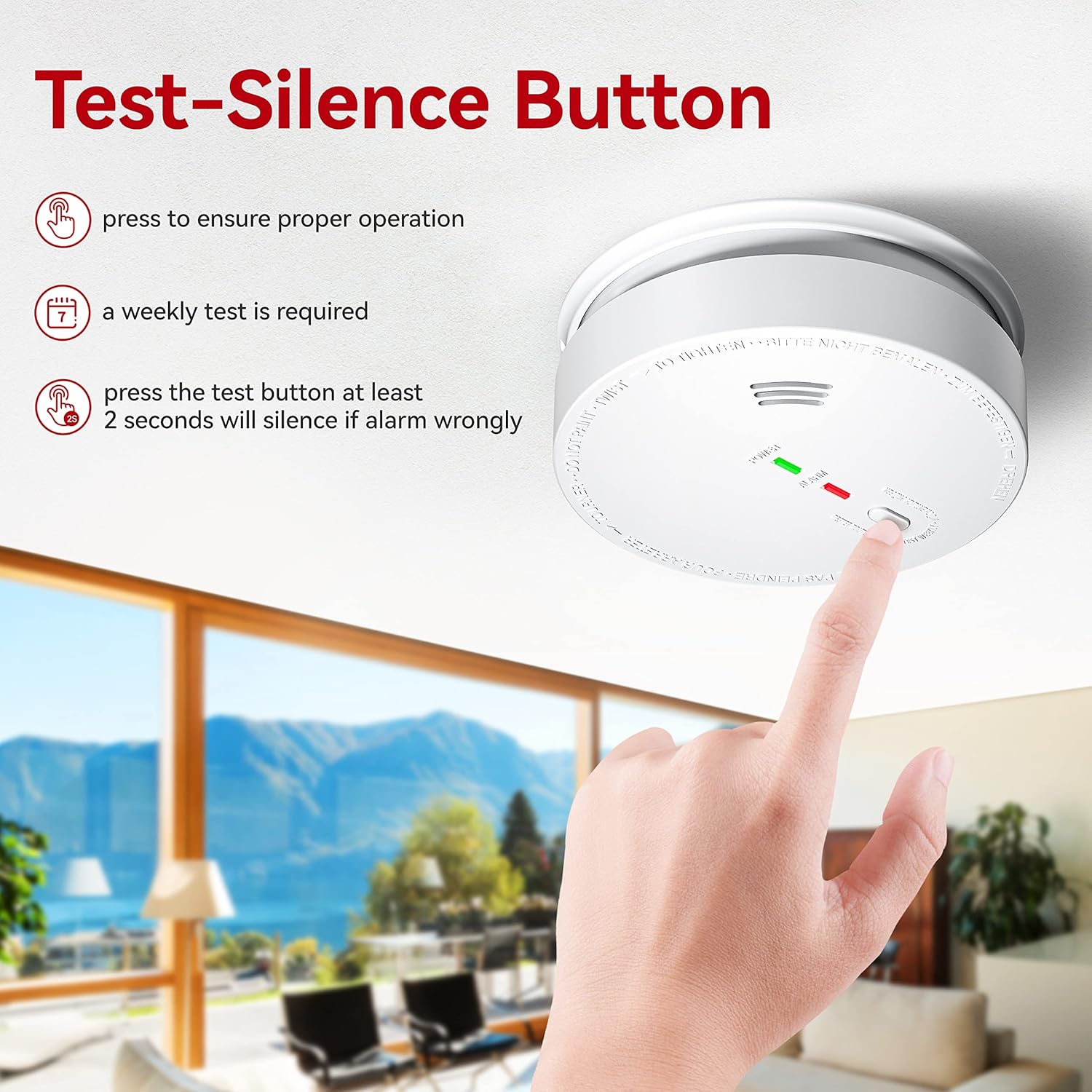 Photoelectric Smoke Detector with Test/Silence Nepal | Ubuy