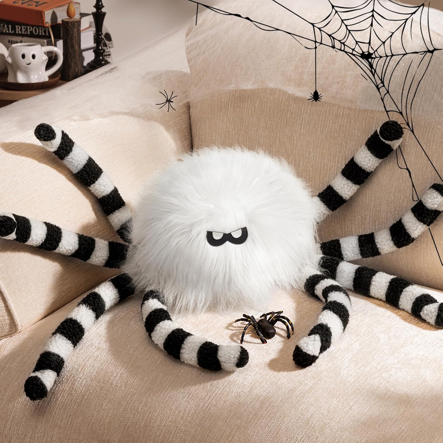 Amazon.com: Ashler Halloween Spider Pillows, Spider Shaped Throw Pillow ...