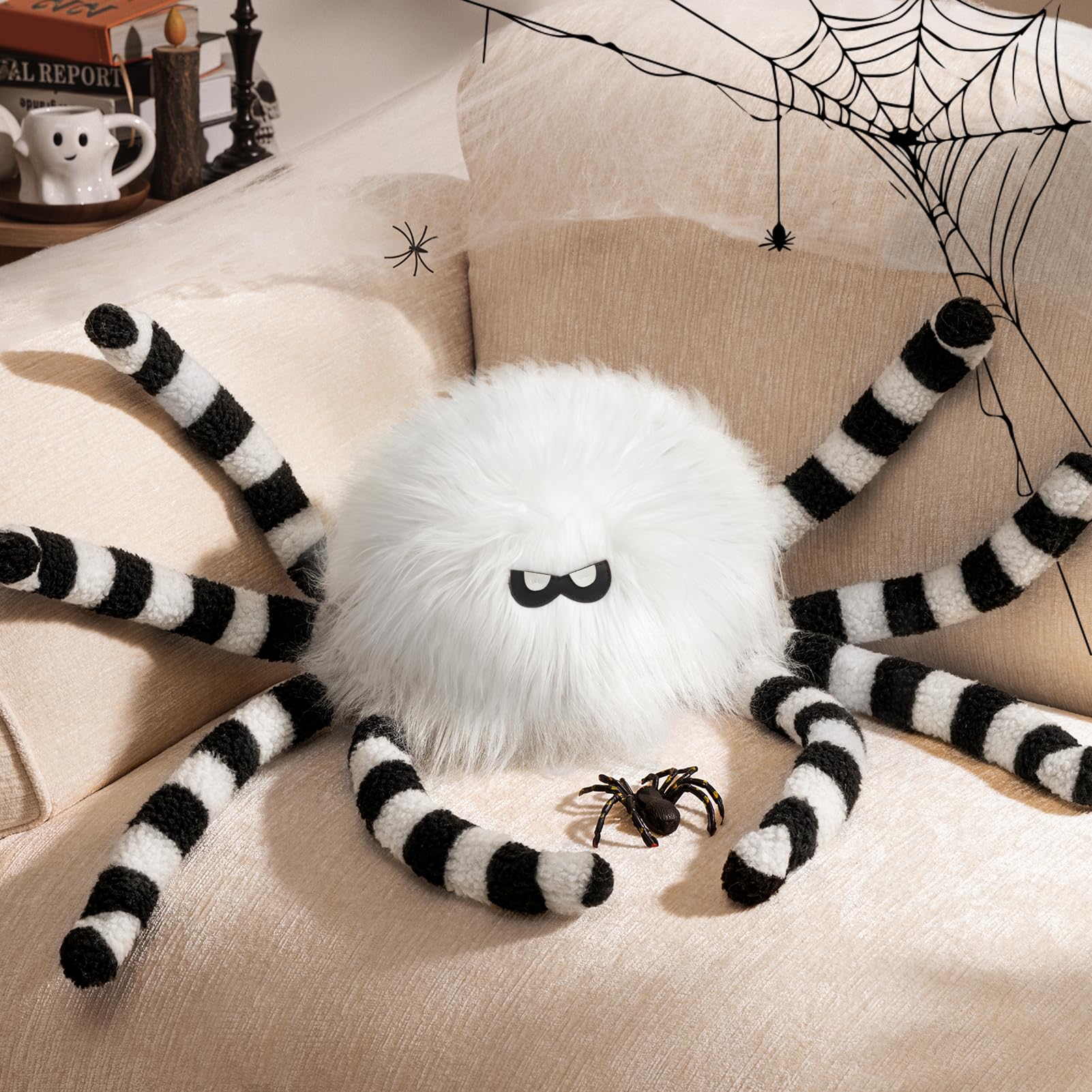 Amazon.com: Ashler Halloween Spider Pillows, Spider Shaped Throw Pillow ...