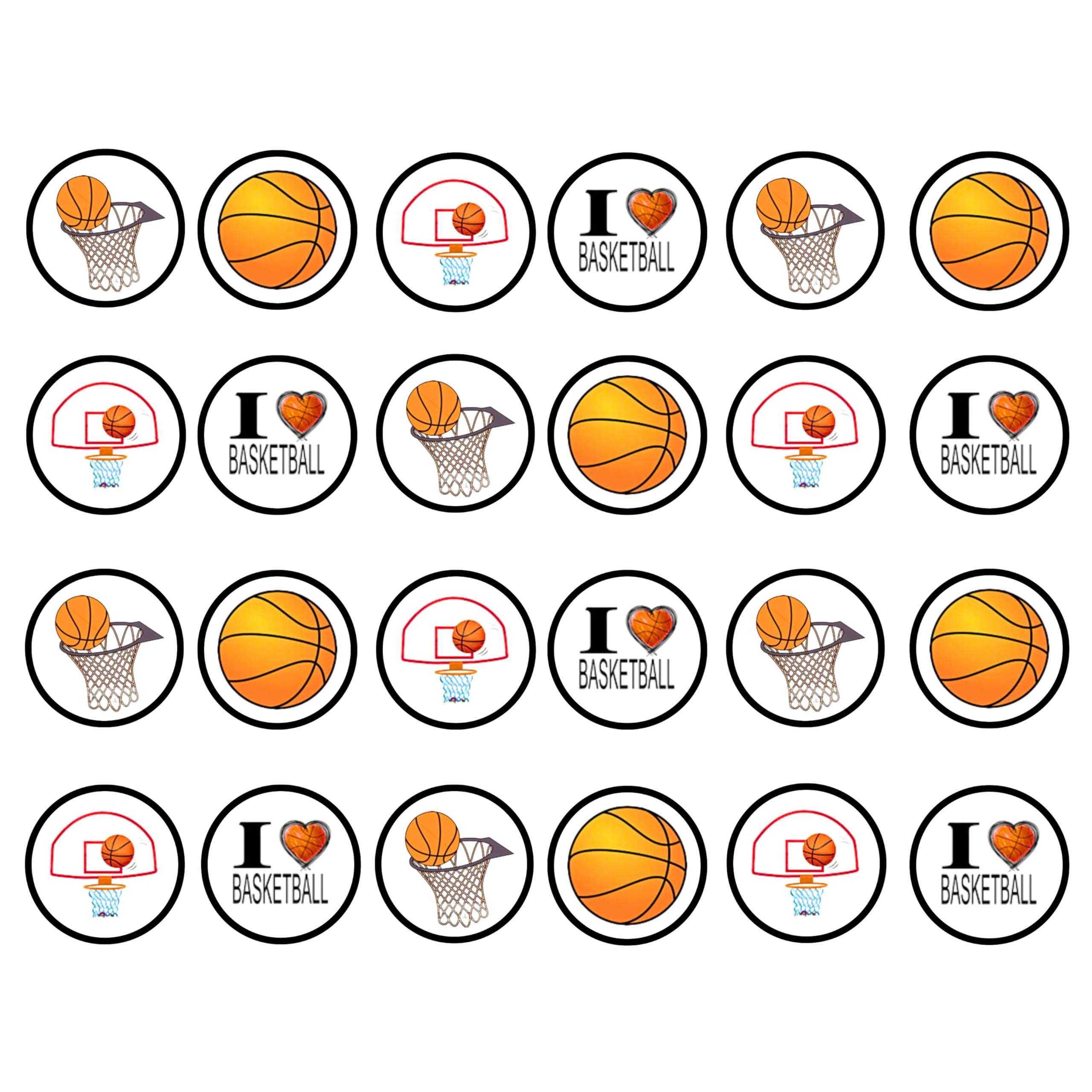 Amazon.com: 48 Basketball Cupcake Toppers, Mini Basketball Cake Toppers ...