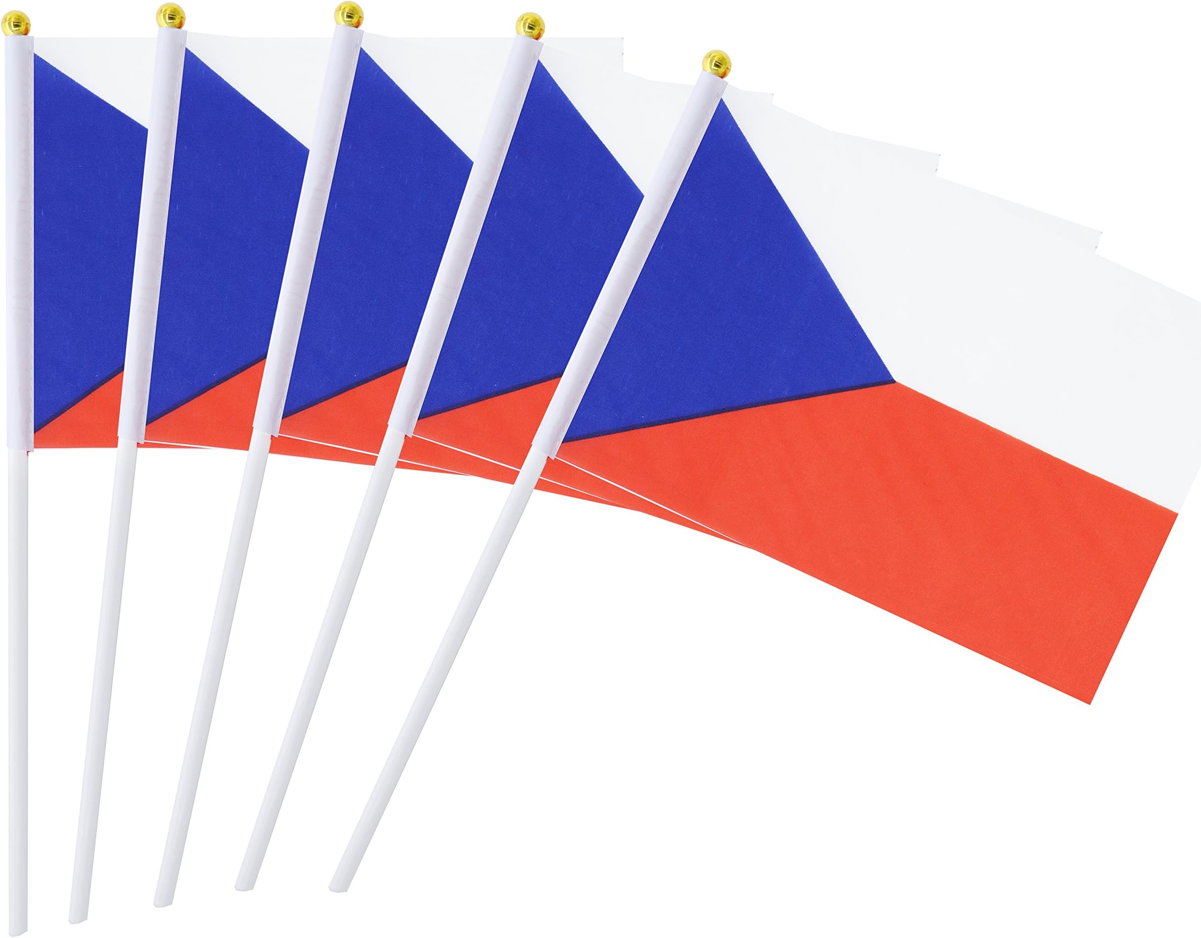 Amazon.com : 25 Pack Hand Held Small Mini Czech Republic Flag,Czech ...