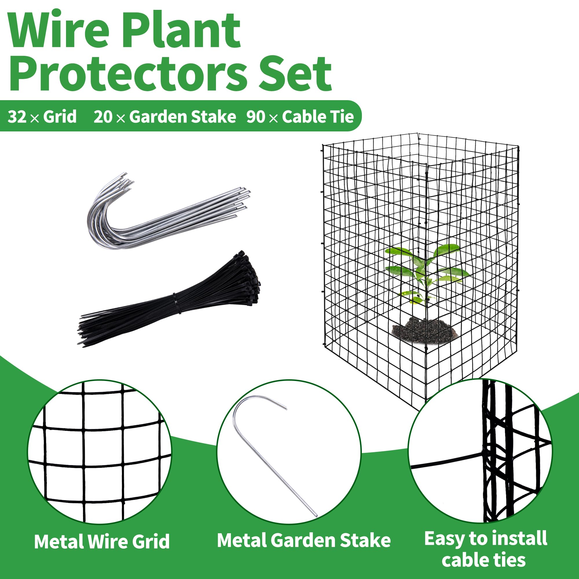 8 Packs Wire Plant Protectors from Animals- 20 x 12 Inch Heighten ...