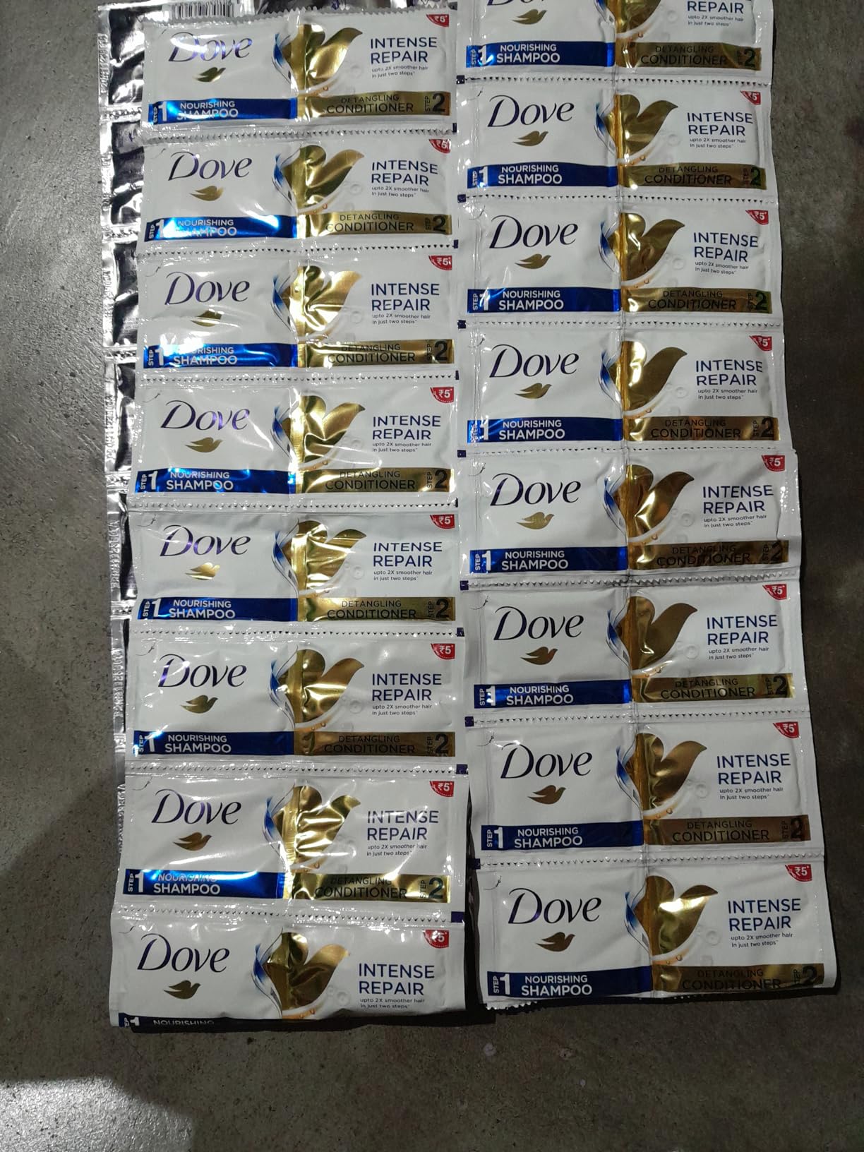 Buy Dove Intense Repair Twin Sachet, 12Ml (16% Extra) - Pack Of 16 ...