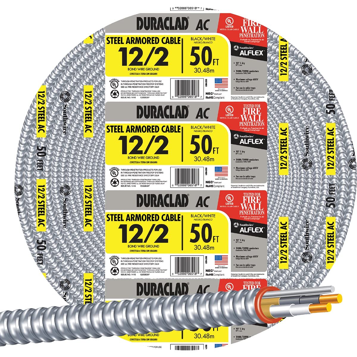 ACT Armored Conduit Cable, 12/2, 50-Ft. - Electrical Wires - Amazon.com