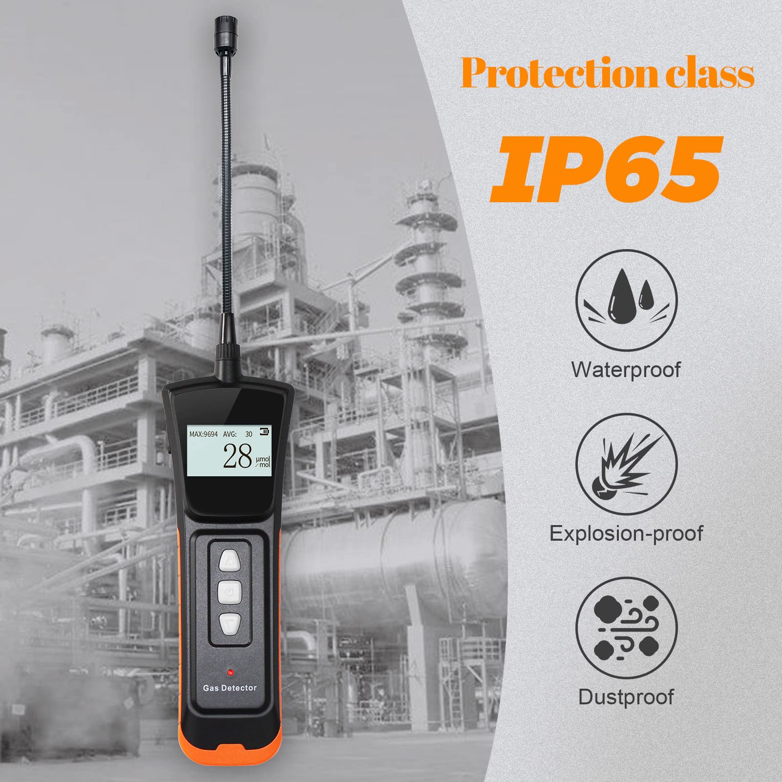 Gas Leak Detector Gas Detector, CHNADKS 4 Gas Monitor H2S,O2,CO And LEL ...