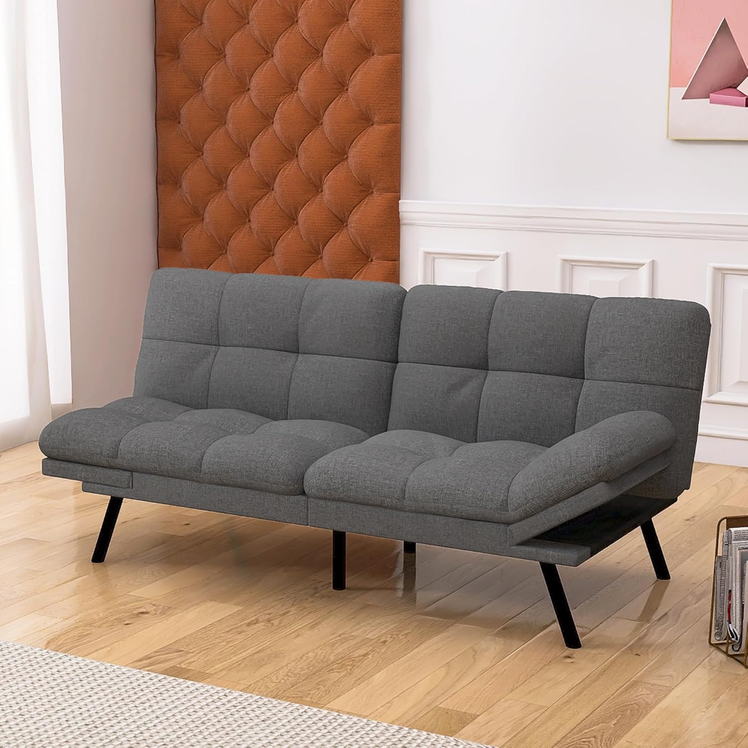 Amazon.com: Cozysnooze Detachable Futon Sofa Bed,Convertible Linen ...