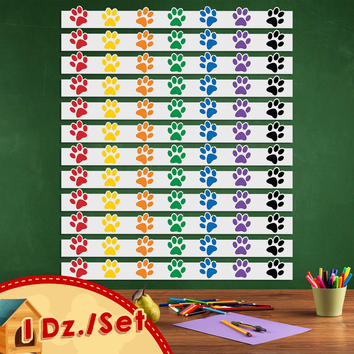Buy Fun Express Paw Print Bulletin Board Borders | 12 Count | Great for ...