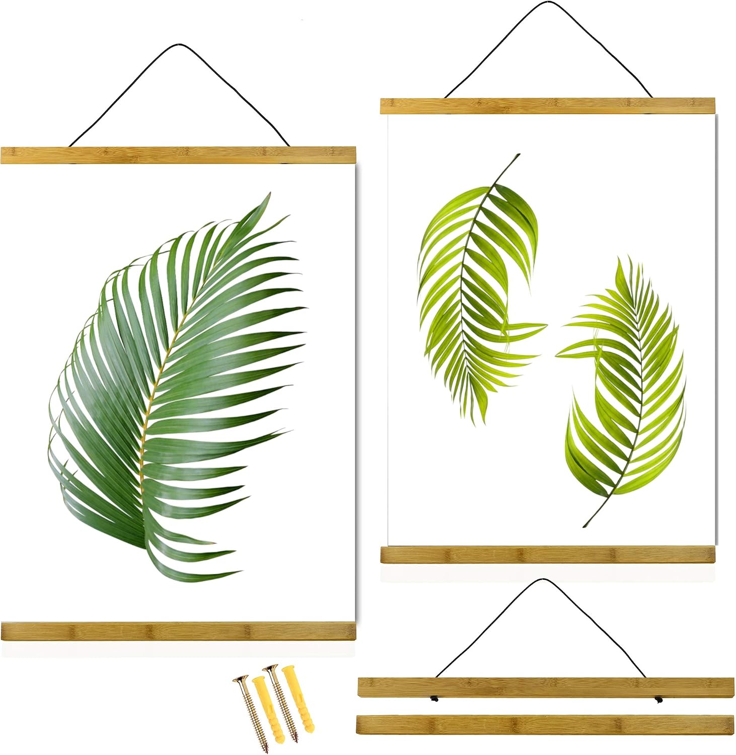 Amazon.com: 2 Pack Eco Friendly Magnetic Bamboo Poster Frame Hanger 18 ...