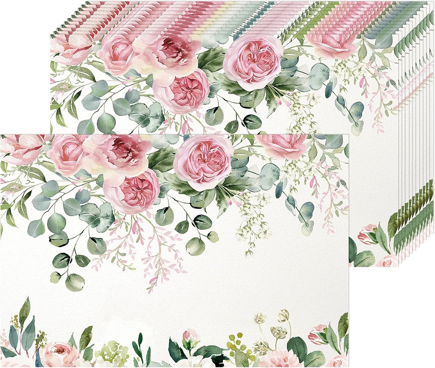 Amazon.com: 50 Pack Paper Placemats Disposable Floral Wedding ...
