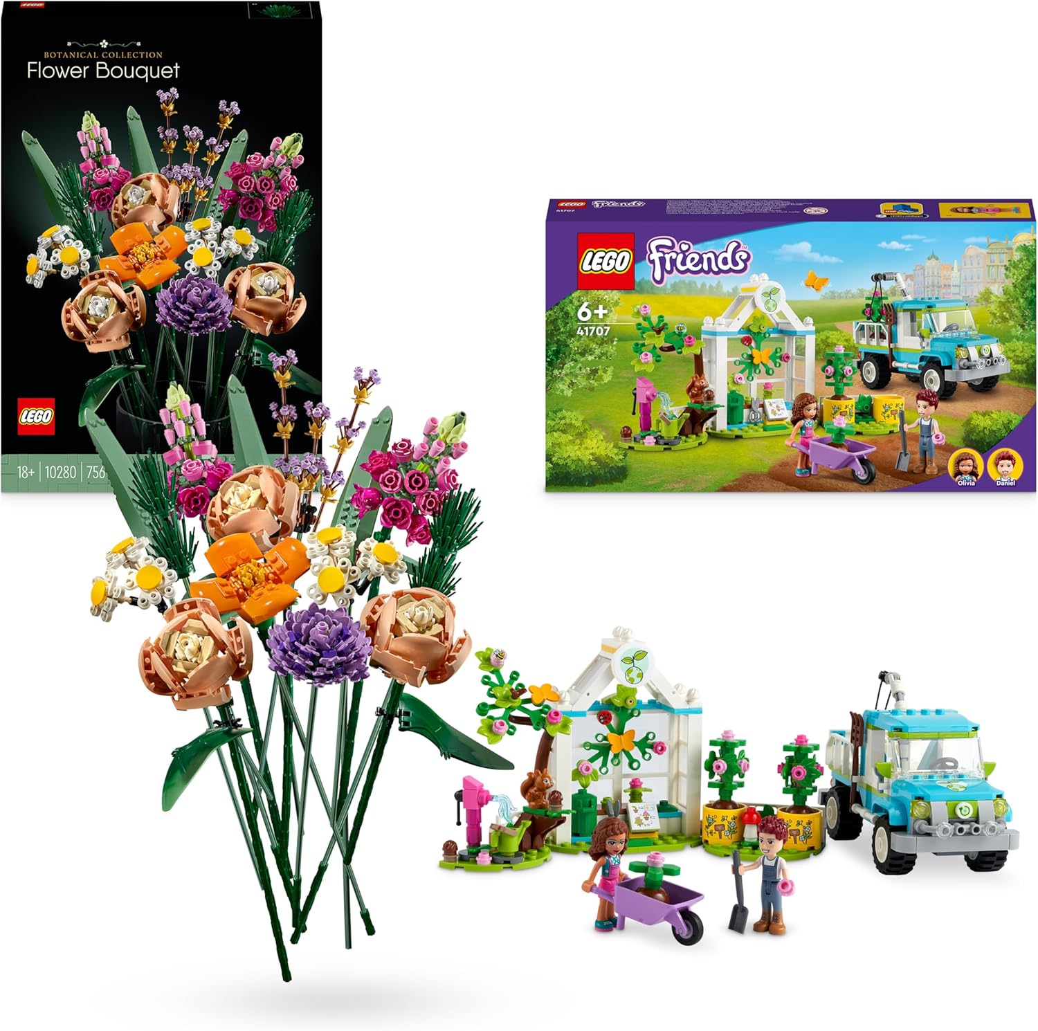 Bundle of LEGO 10280 Flower Bouquet, Artificial Flowers, Set for Adults ...