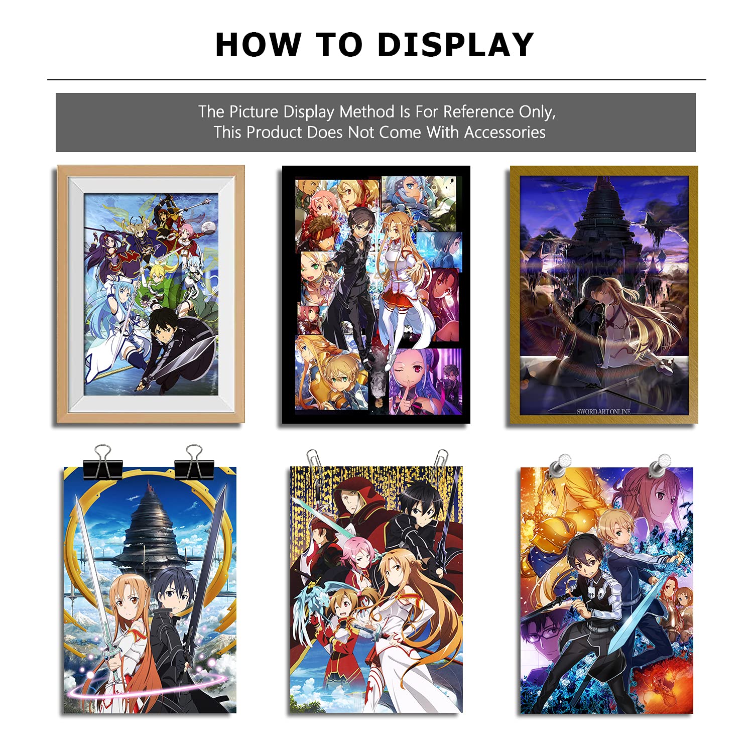 Sword Art Online Poster Set of 12 PCS Sao Poster Kirito Posters Asuna ...