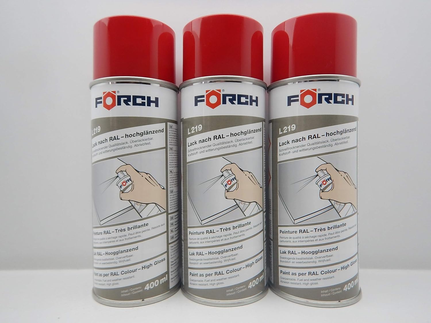 Förch KARMINROT ROT RAL 3002 LACK LACKSPRAY SPRAY SPRAYDOSE 400ML (3 ...