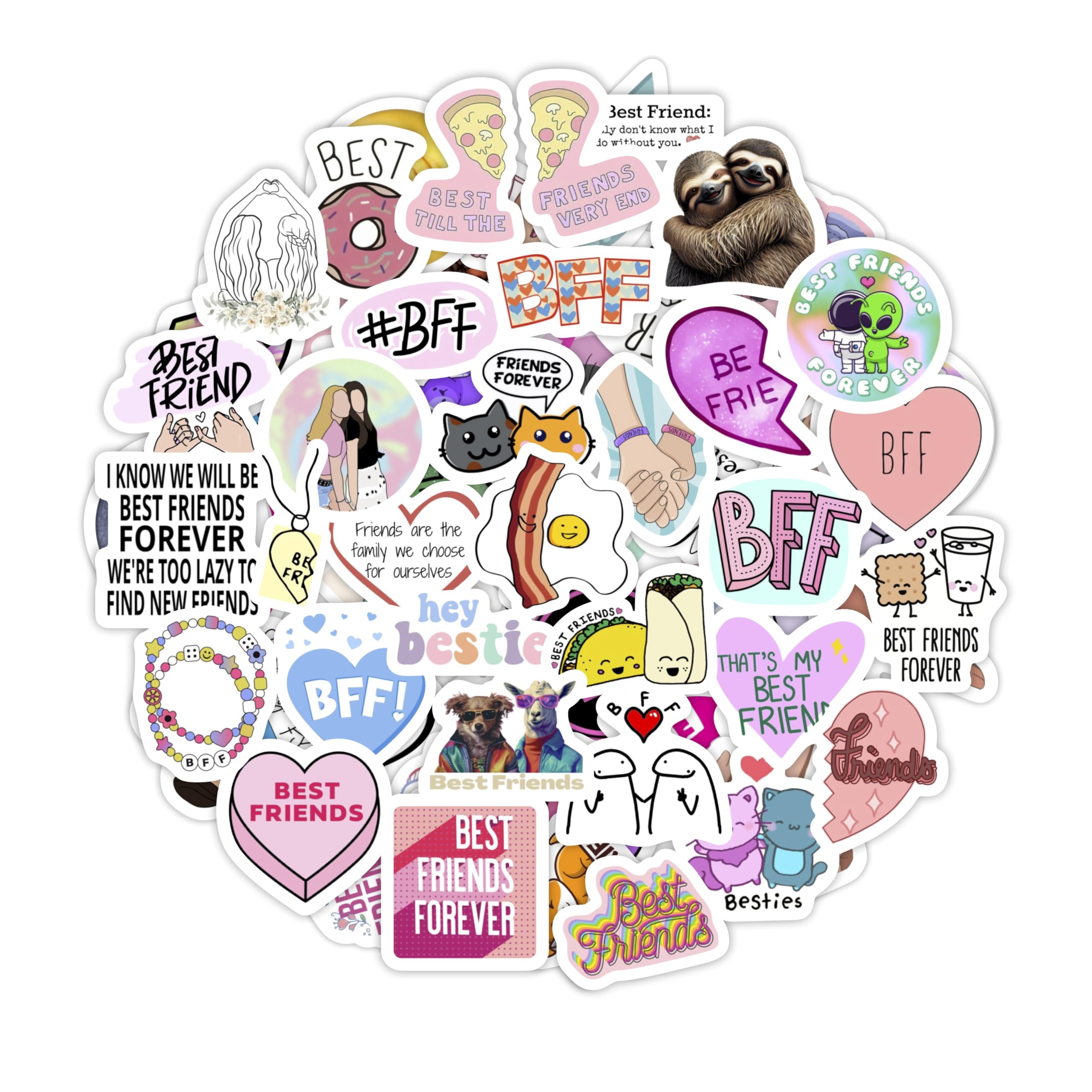 Amazon.com: 100Pcs Best Friend Stickers, BFF Stickers, Friendship ...
