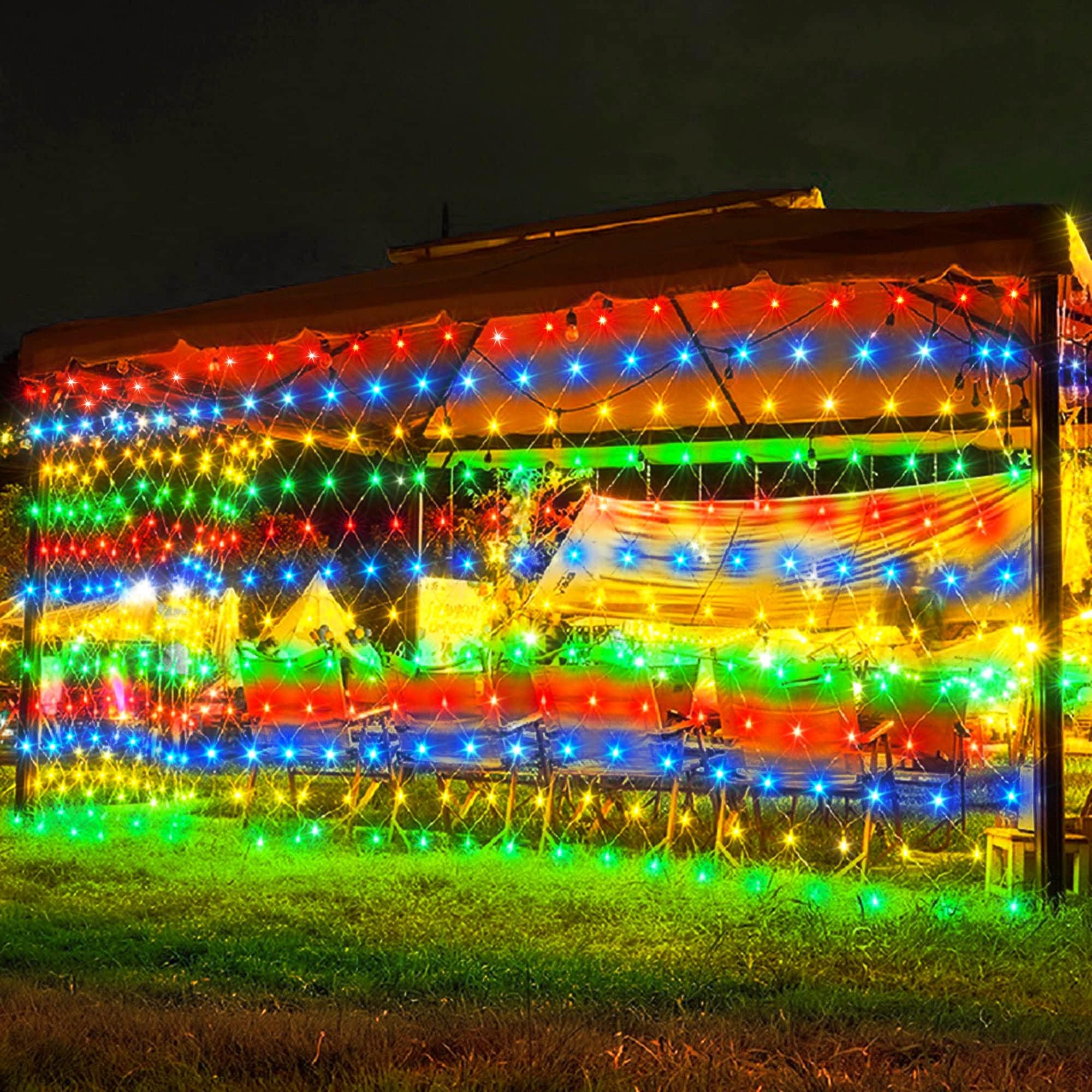weillsnow 198 Led 9.8ft x 6.6ft 198 LED Net Lights, Connectable 8 ...