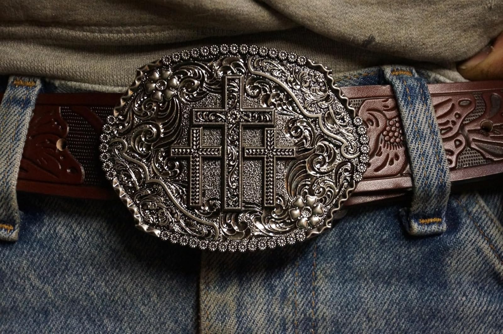 Snapklik.com : Religious Cross Western Belt Buckles For Men Cowboy Belt ...