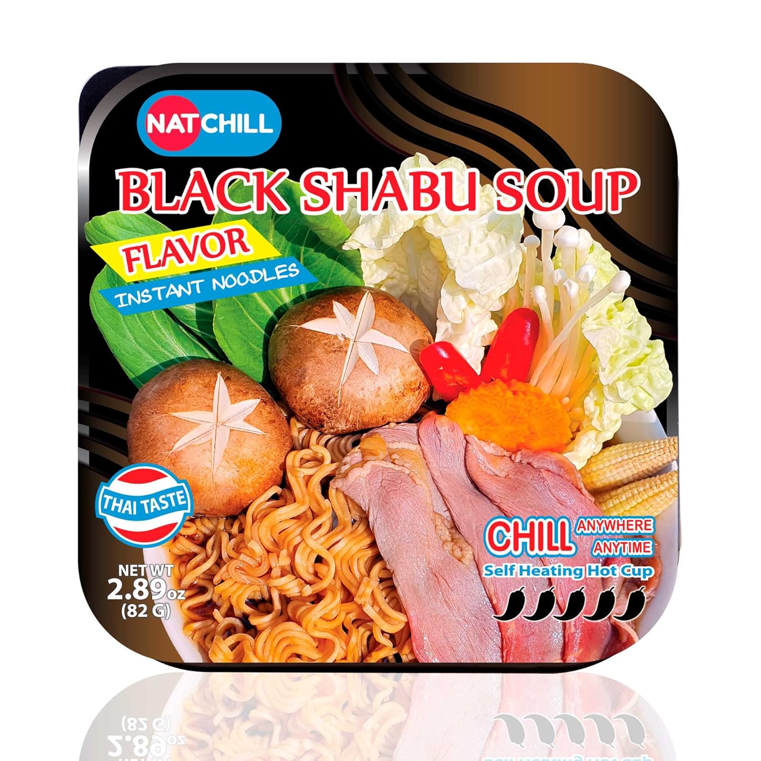 Amazon.com : Natchill Beef Black Shabu Soup Flavor Self Heating Ramen ...