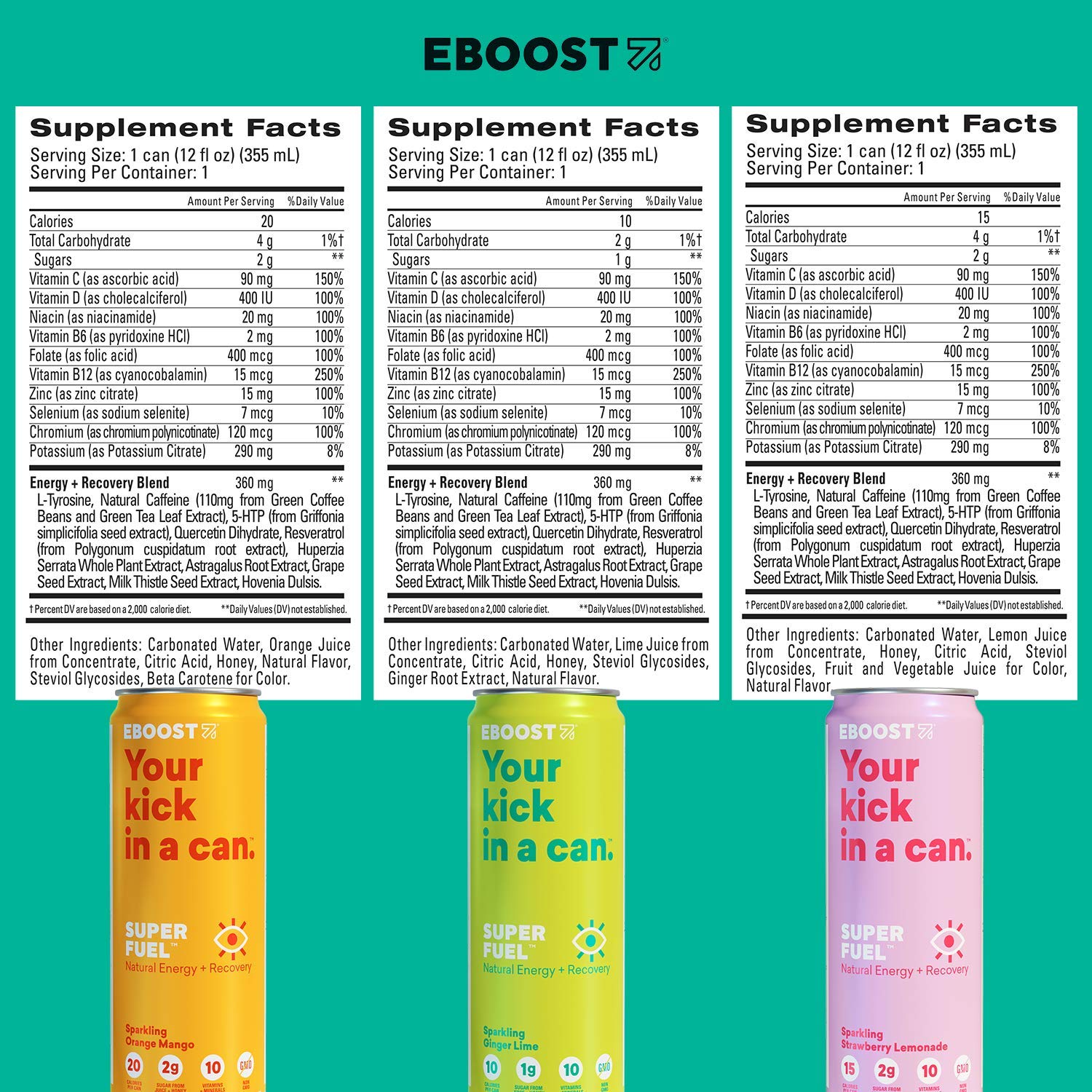 EBOOST Super Fuel Natural Nootropic Energy Drink | Electrolytes ...