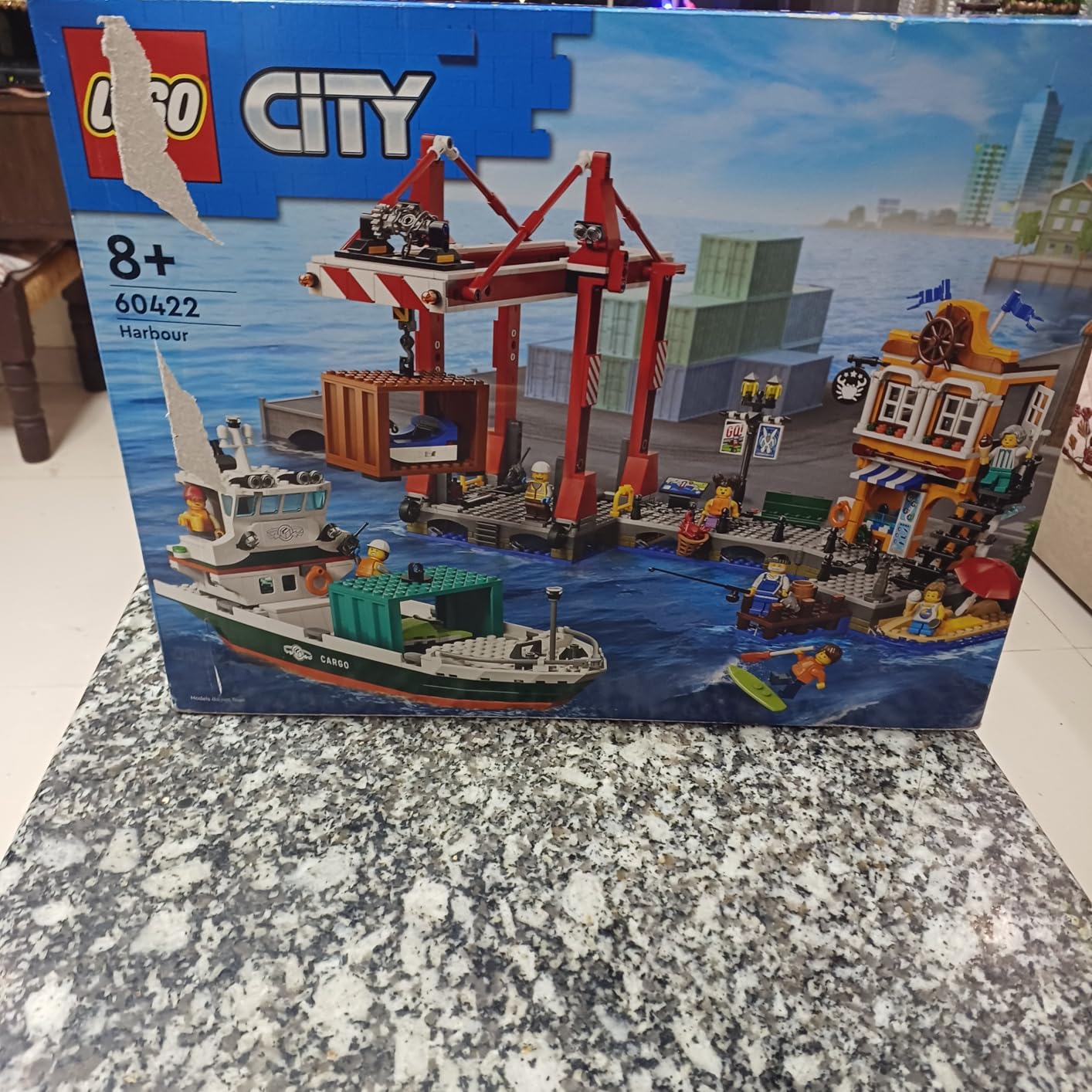 LEGO City Seaside Harbor with Cargo Ship Toy, Model Container Crane and ...