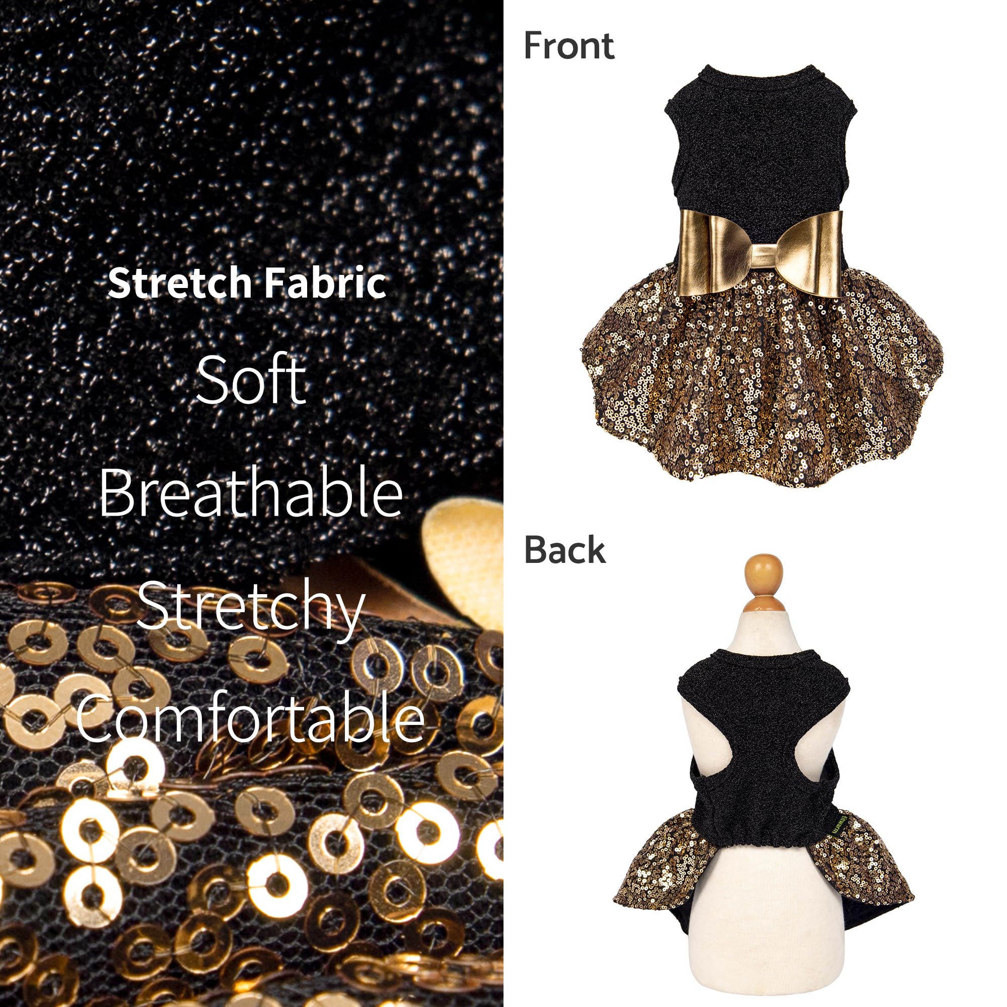 Snapklik.com : Fancy Dog Dress, Sparkly Sequin Dog Clothes For Small ...
