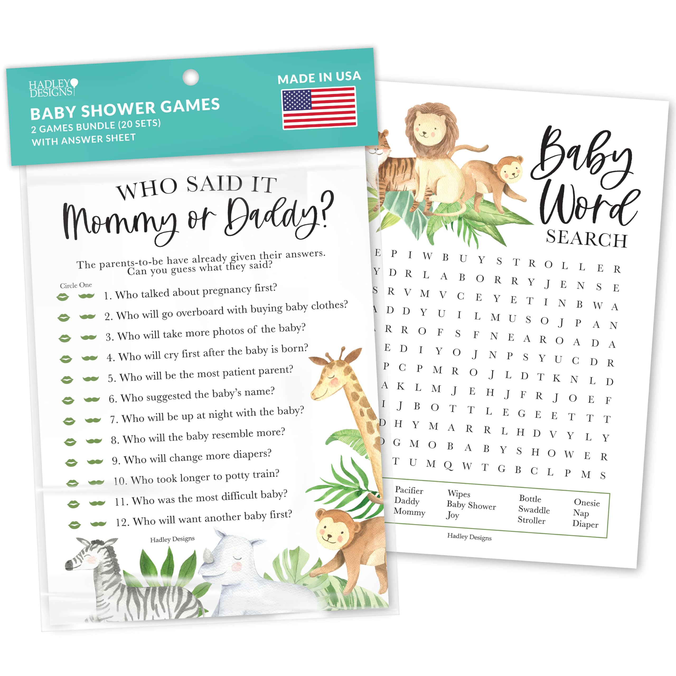 Safari Baby Shower Word Search Baby Shower Word Scramble Game Free
