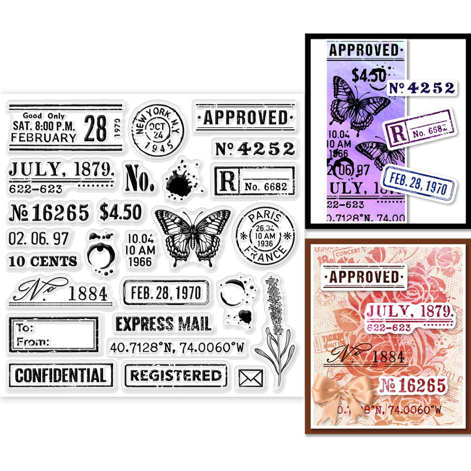Amazon.com: GLOBLELAND Retro Postmark Clear Stamps for DIY Scrapbooking ...