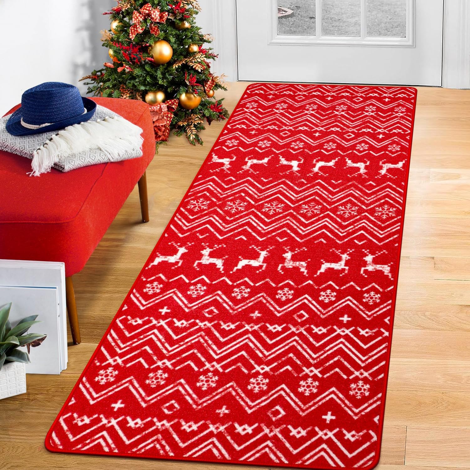Amazon.com: BEIMO Red Area Rug 2x5 Christmas Kitchen Entryway Runner ...