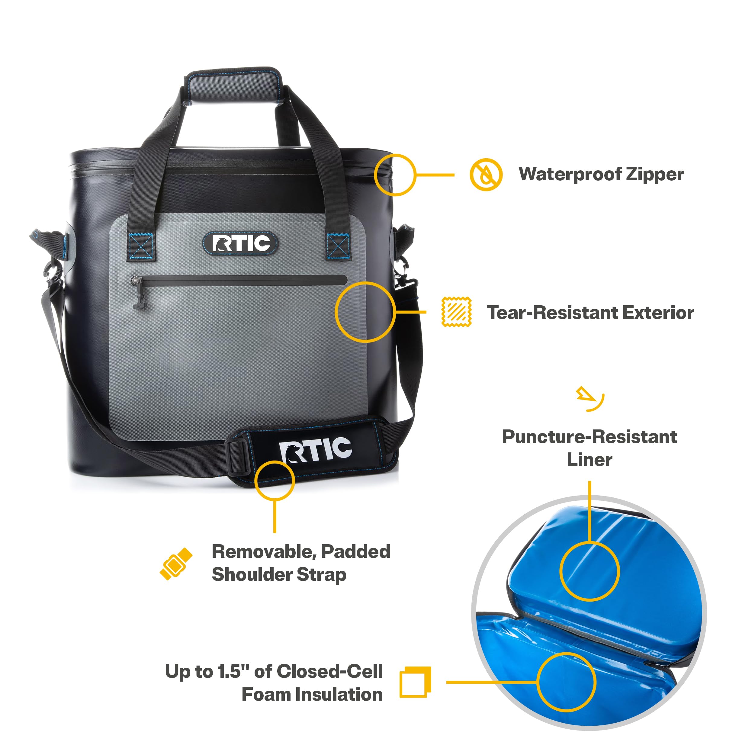 Snapklik.com : RTIC Soft Cooler 50 Can, Insulated Bag Portable Ice ...