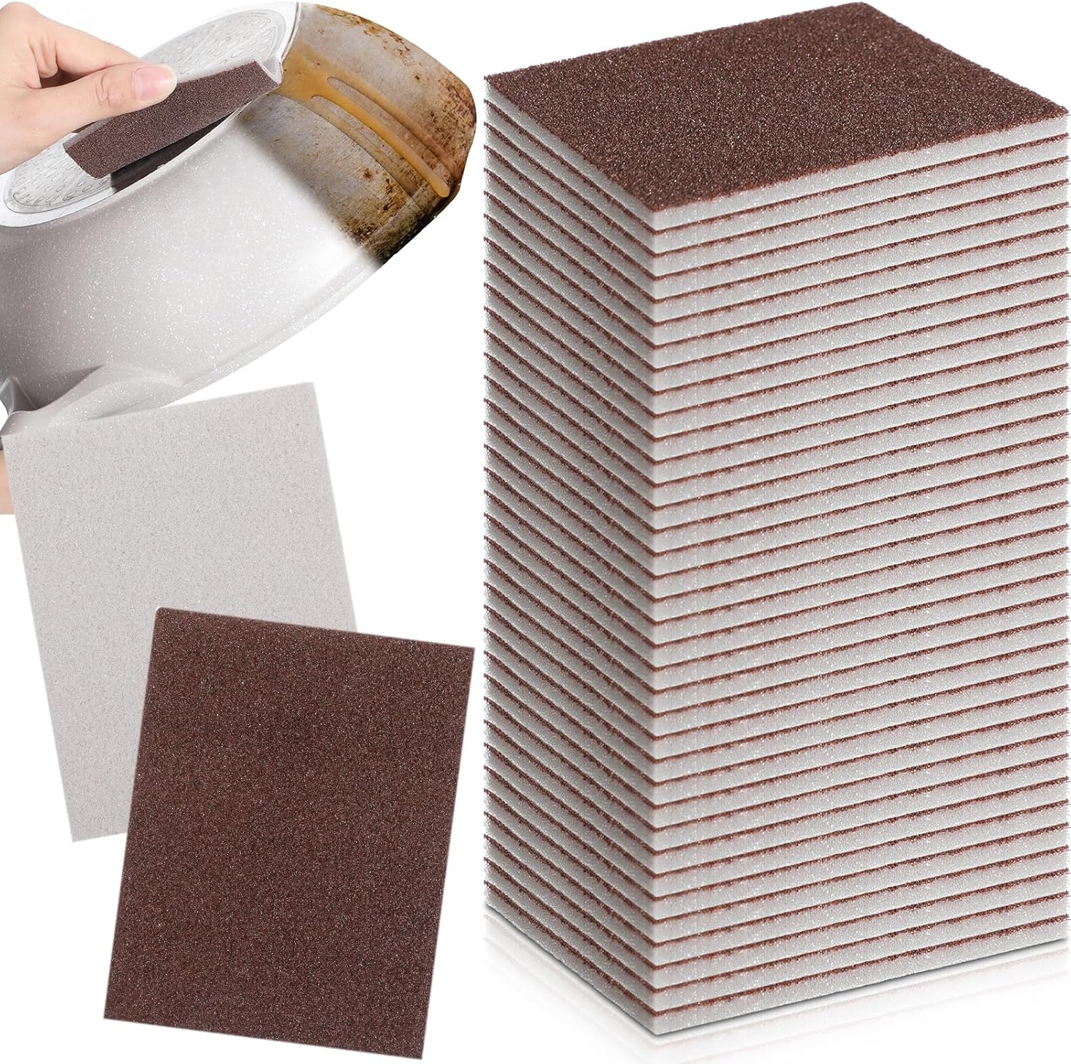 Amazon.com: Teenyyou 50 Pcs Emery Sponge Polishing Scrubber Sanding ...