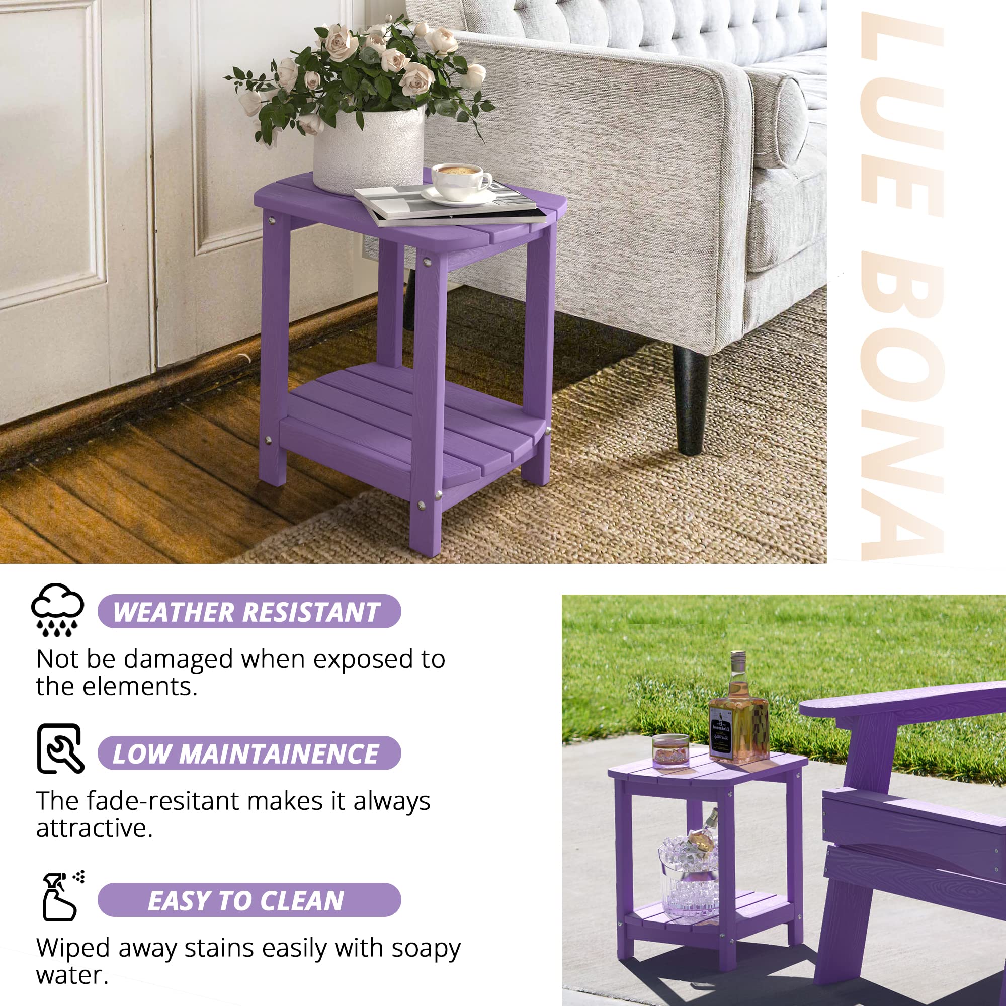 Snapklik.com : Adirondack Outdoor Side Table, Purple HDPS Outdoor Patio ...