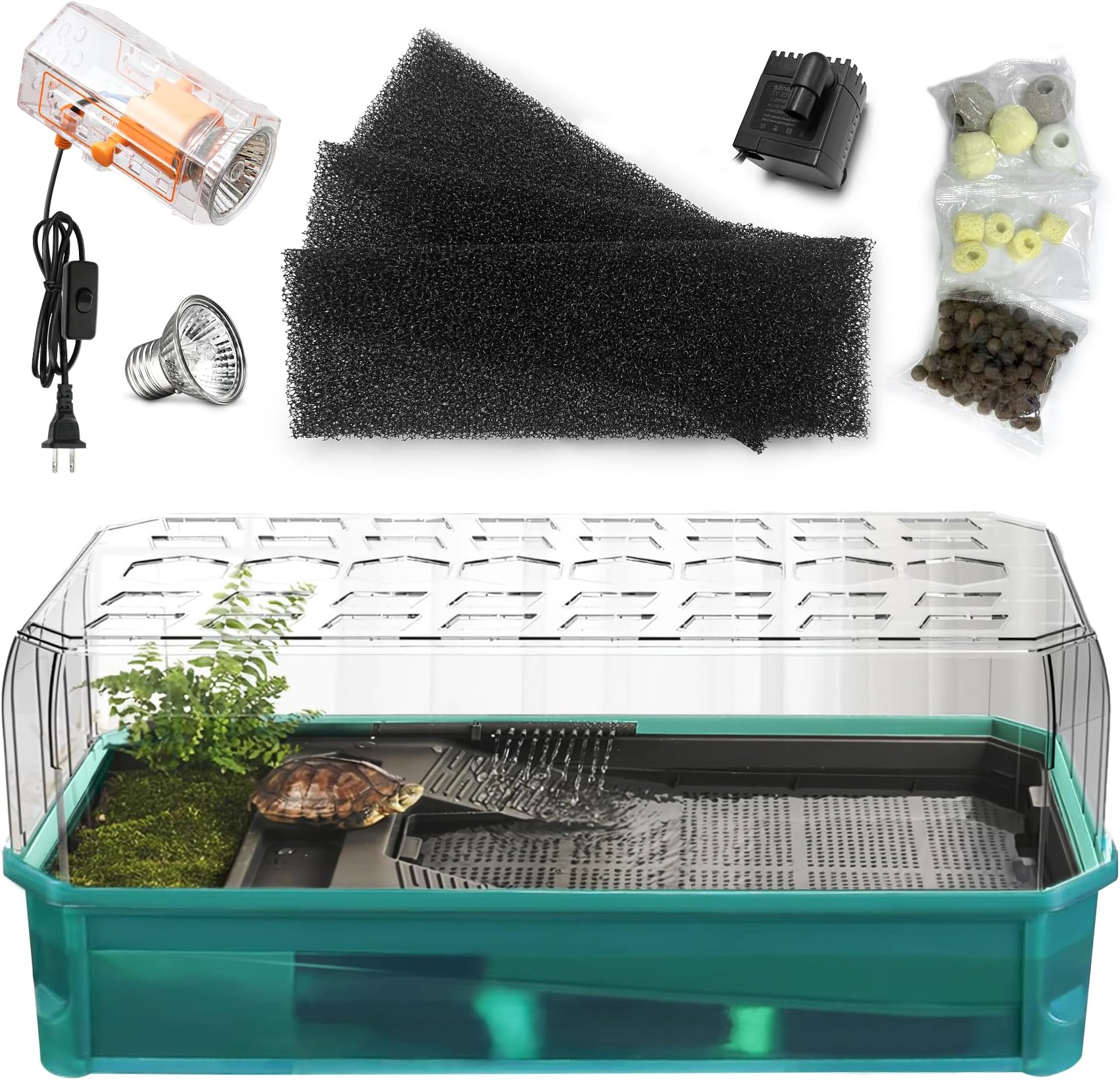 Amazon.com : AZV Turtle Tank Aquarium Kit, Turtle Habitat Starter ...