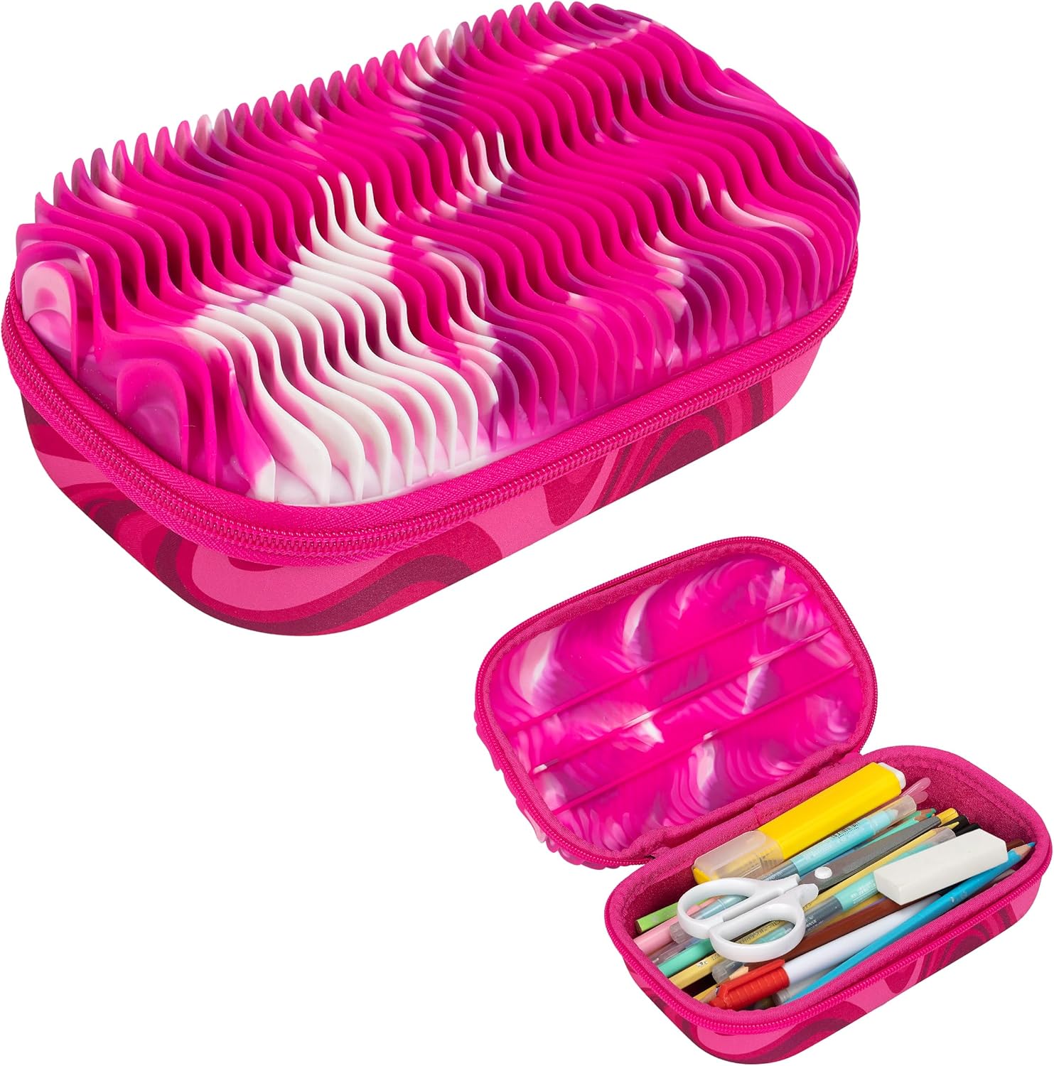 Amazon.com: ZIPIT Wavy Pencil Box for Girls | Fidget Box | Silicon ...