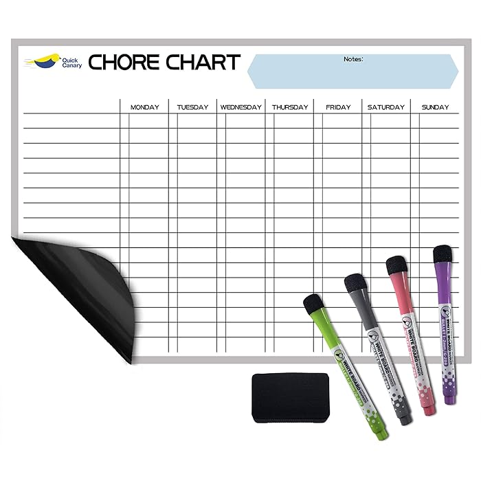 Buy Magnetic Chore Chart for Adults and Multiple Kids - 17x12” Dry ...