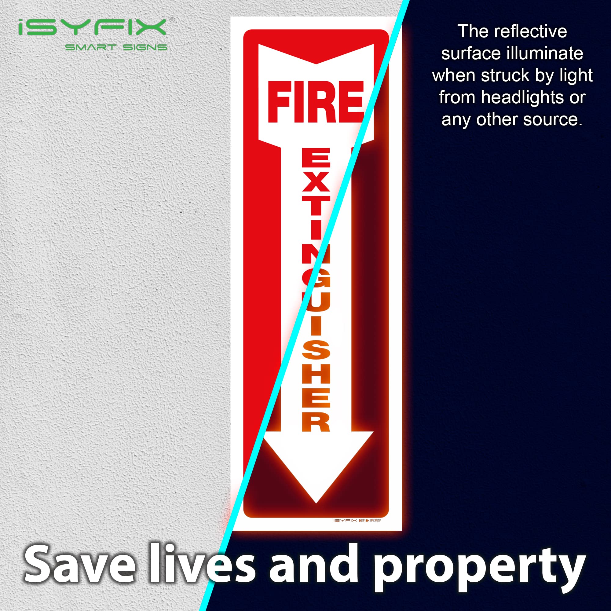 Snapklik.com : iSYFIX Fire Extinguisher Reflective Sticker Sign 3 Pack ...