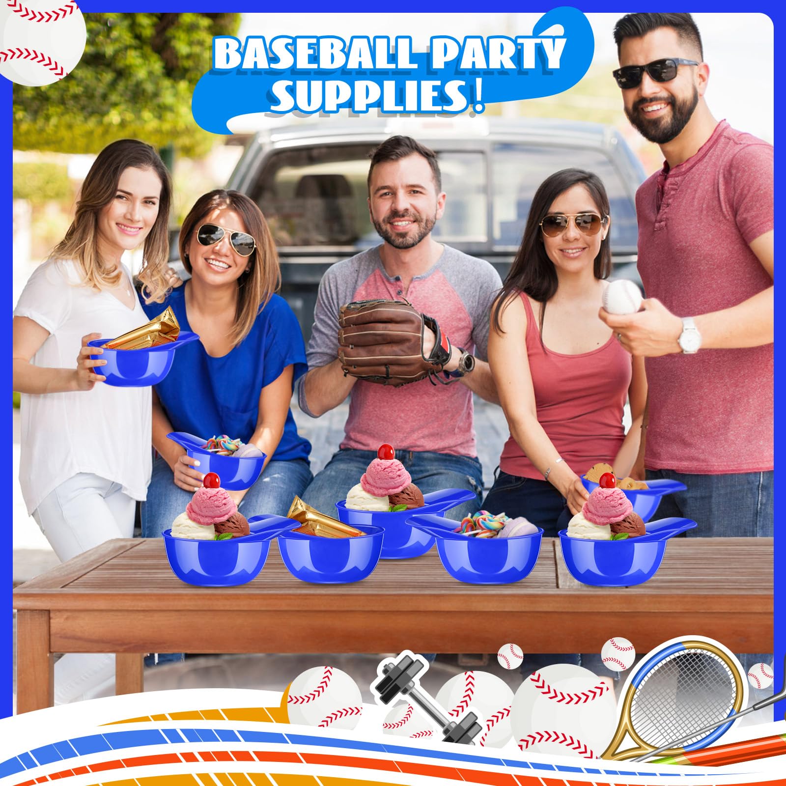 Snapklik.com : Baderke Baseball Helmet Ice Cream Snack Bowl 8 Oz Mini ...