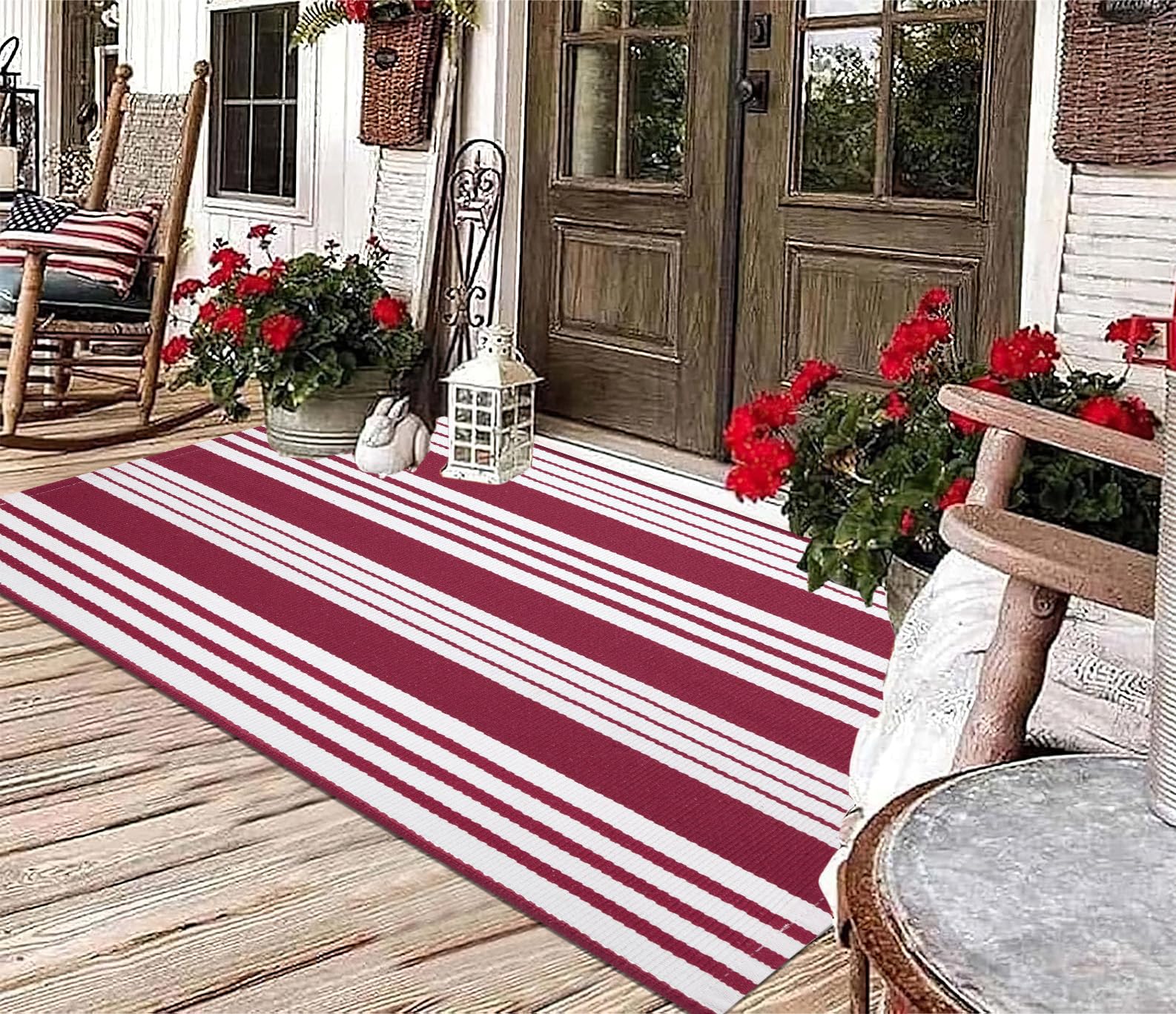 Red And White Farmhouse Porch 42 Best Fall Porch Decor Ideas To Make