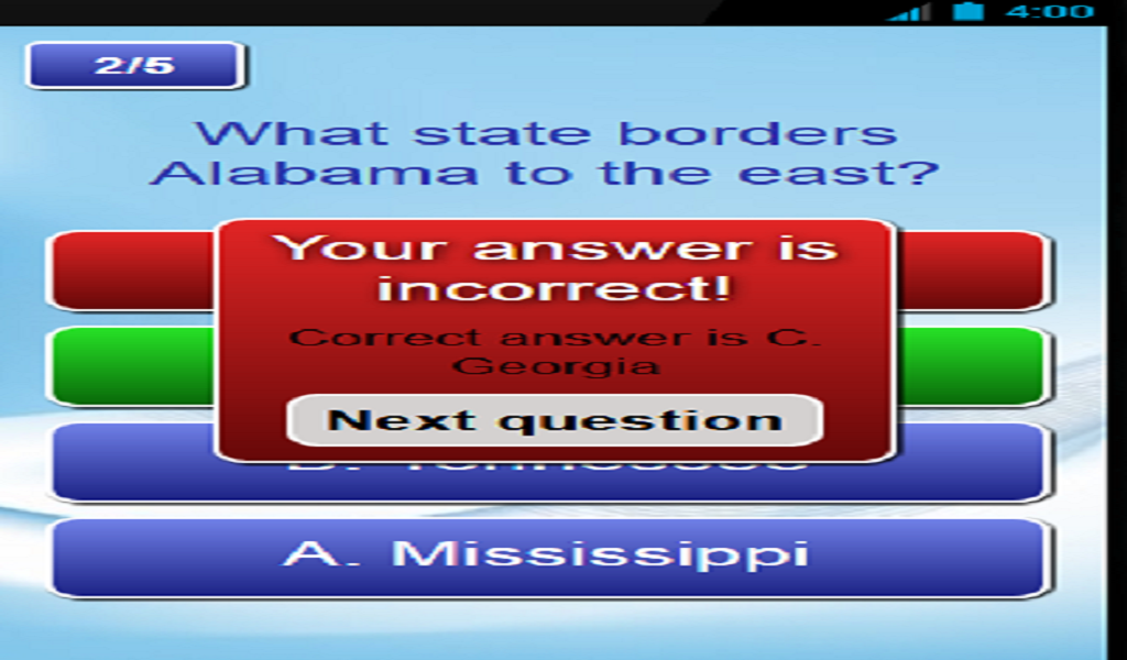 State of Alabama Trivia Quiz - App on the Amazon Appstore