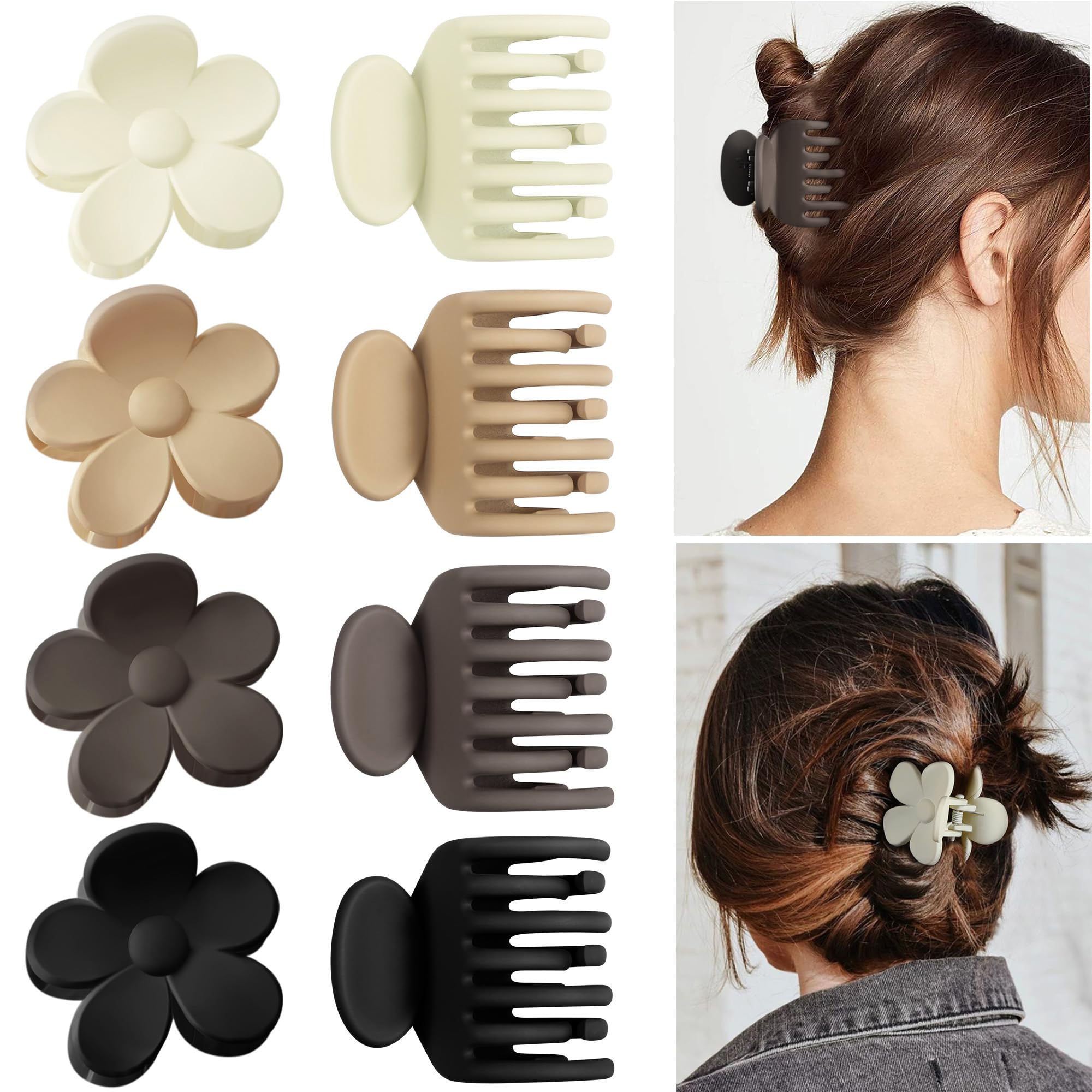 Amazon.com: KAUND 8PCS Hair Clips for Thin Hair, Matte 1.6'' Double Row ...
