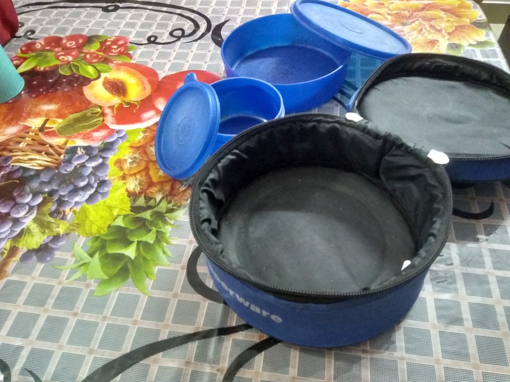 Buy Tupperware Classic Plastic Lunch Box with Bag, 2-Pieces, Blue ...