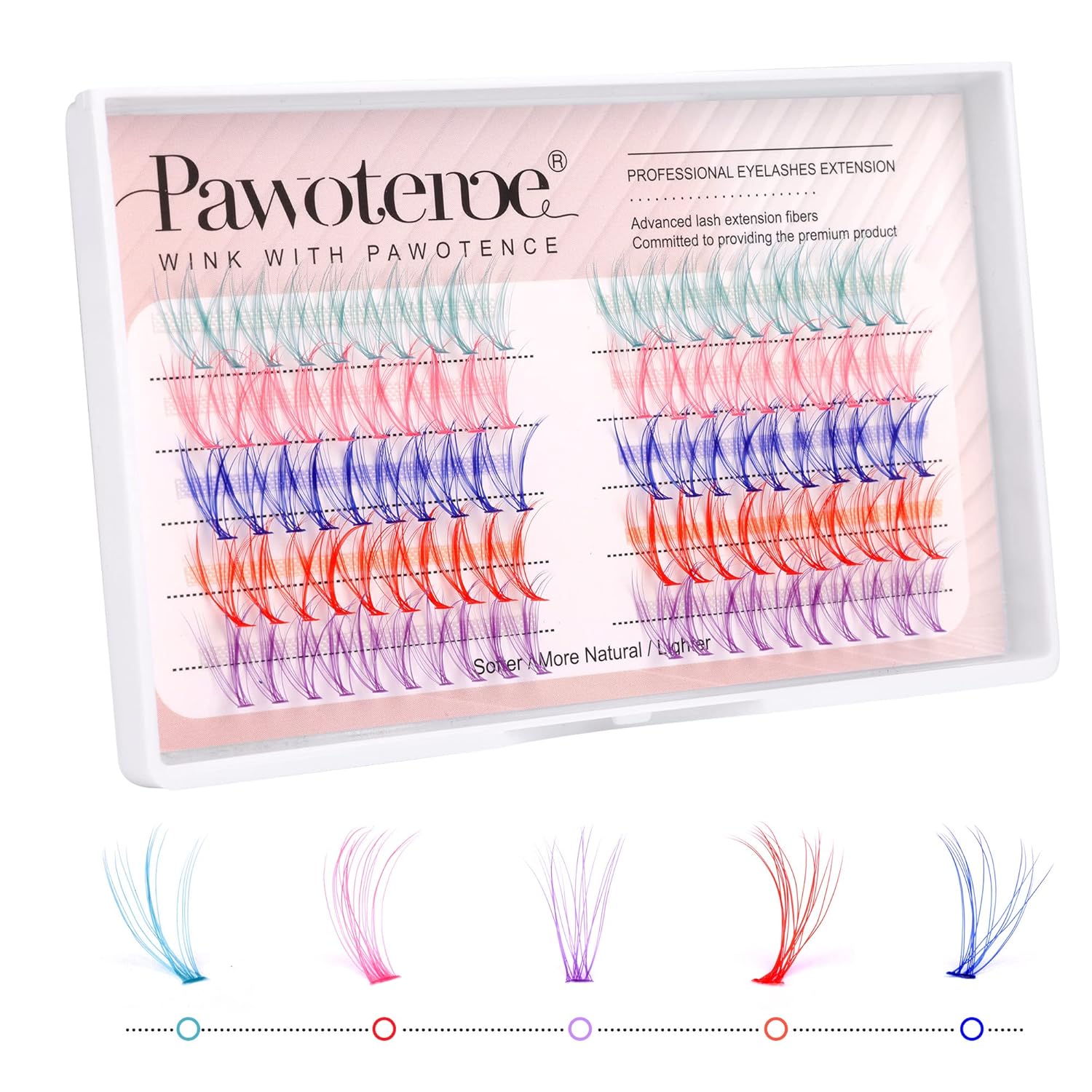Amazon.com: Colored Cluster Lashes Individual Lashes DIY Eyelash ...