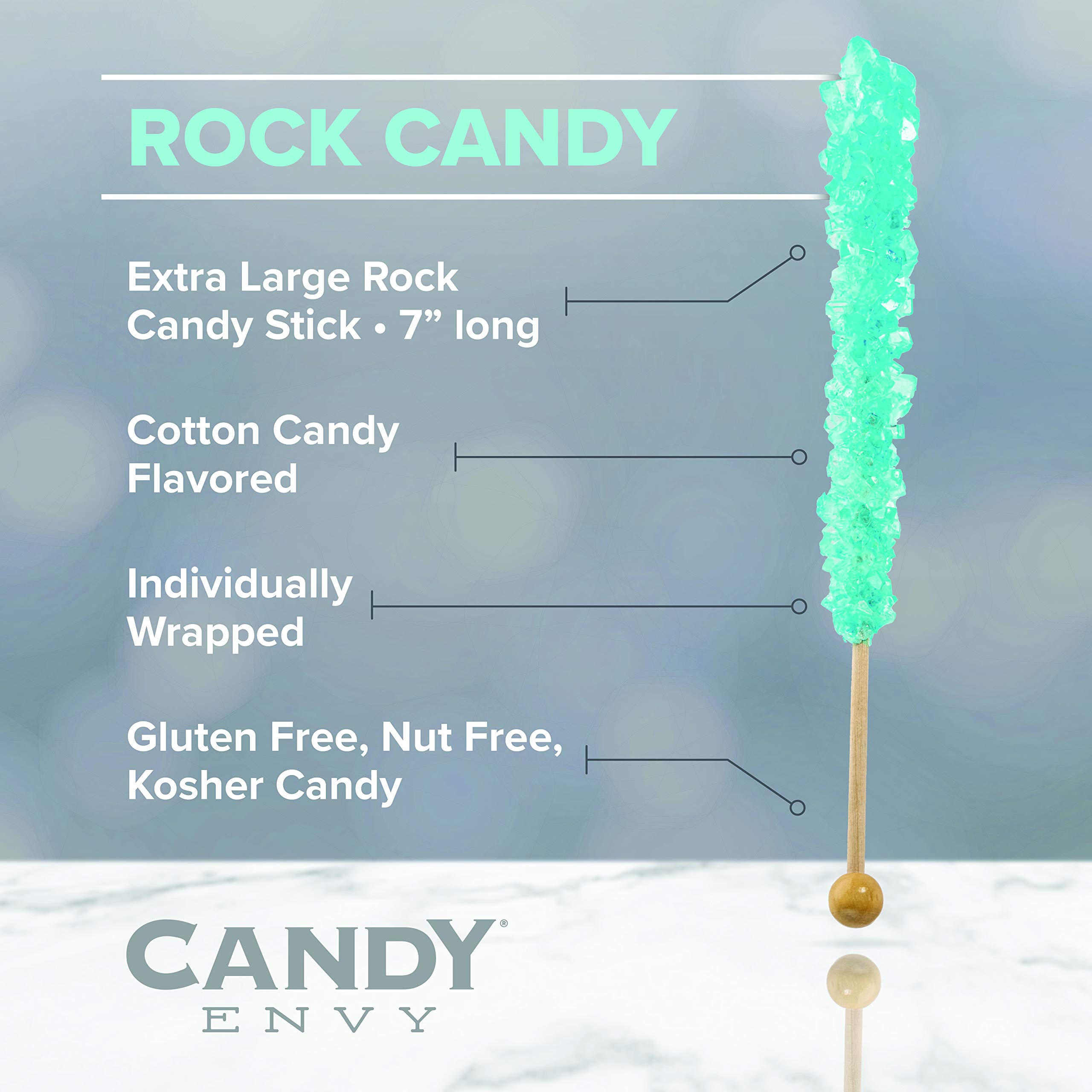 12 Light Blue, 12 Pink, 24 Total Rock Candy Sticks - Baby Gender Reveal ...